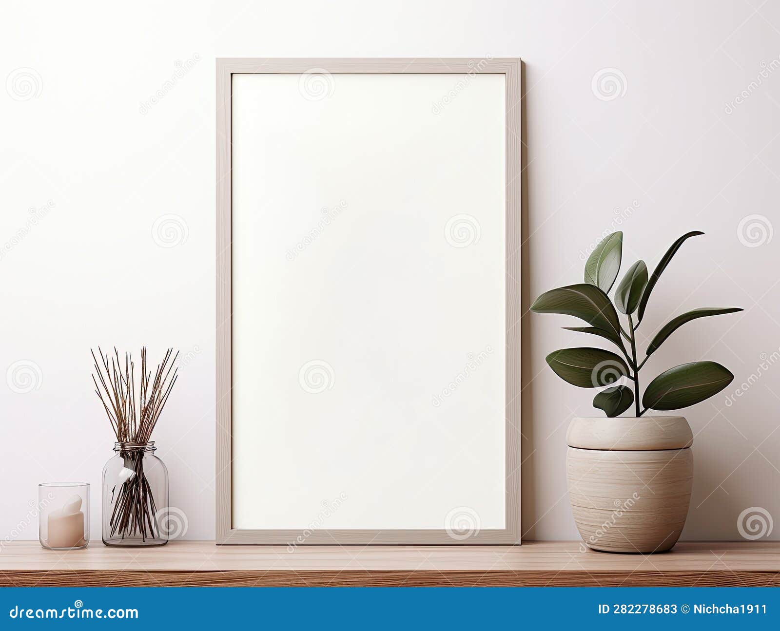 Modern Gallery Wall Poster Frames Mockup Illustration Stock ...