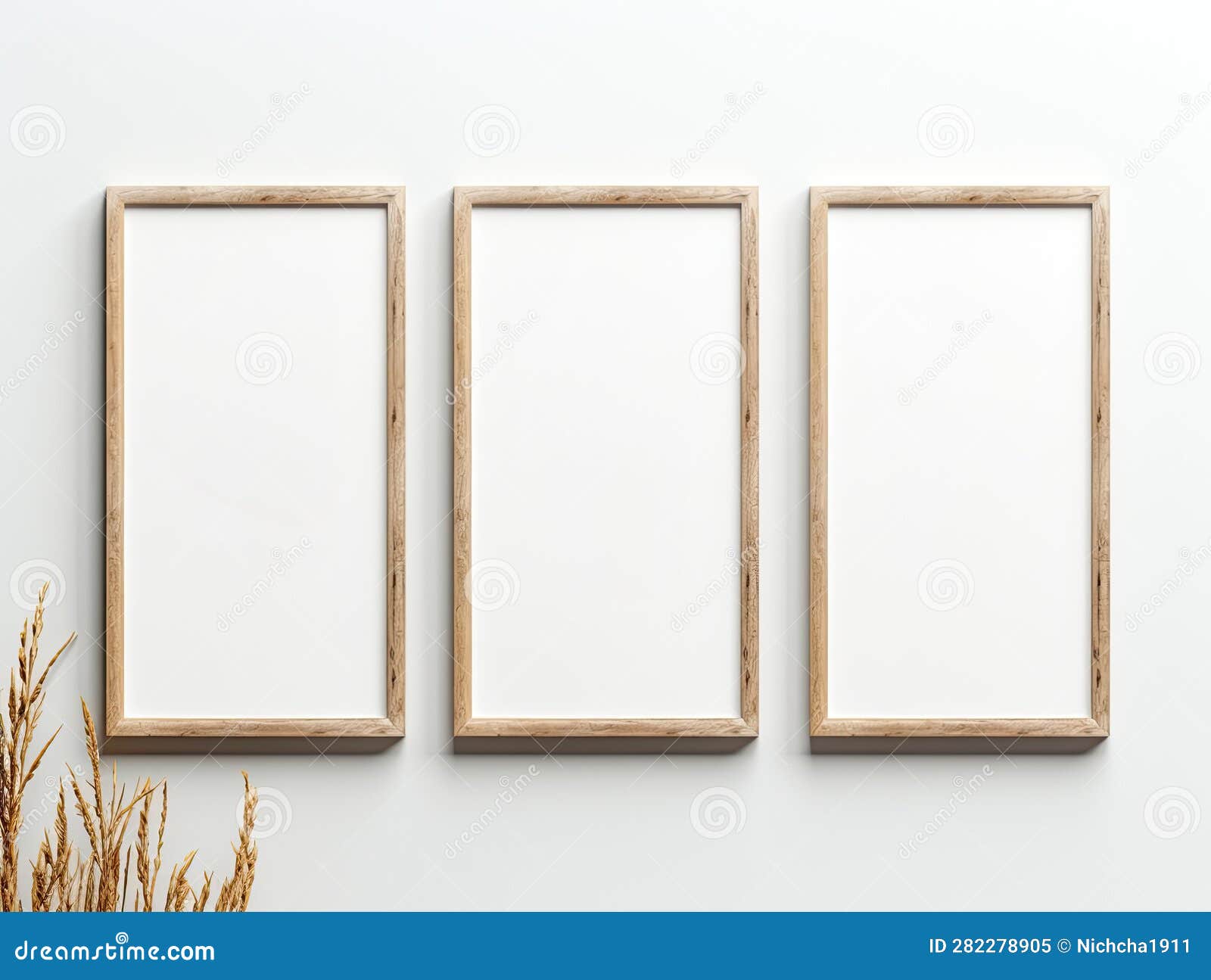 Modern Gallery Wall Poster Frames Mockup Illustration Stock ...