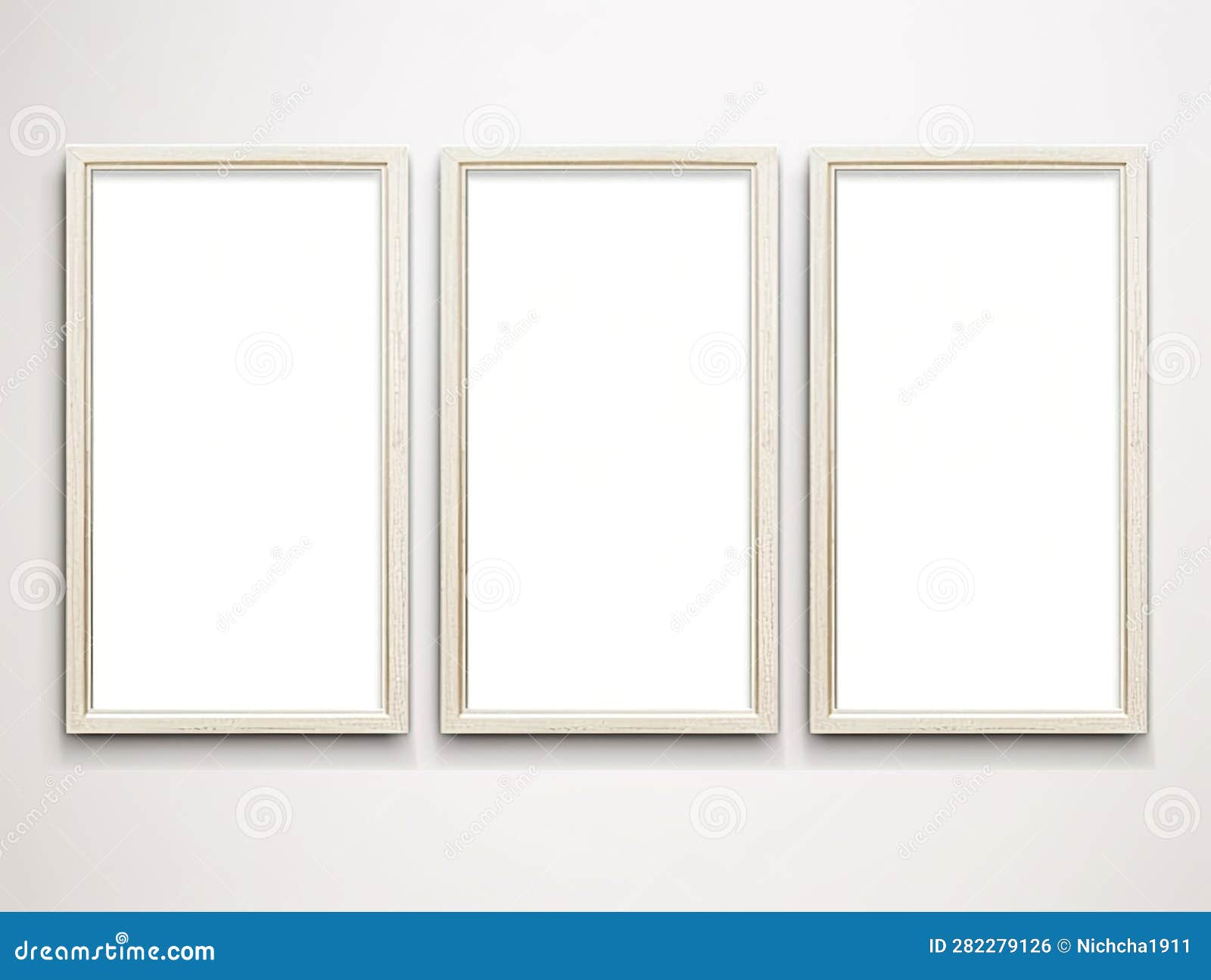 Modern Gallery Wall Poster Frames Mockup Illustration Stock ...