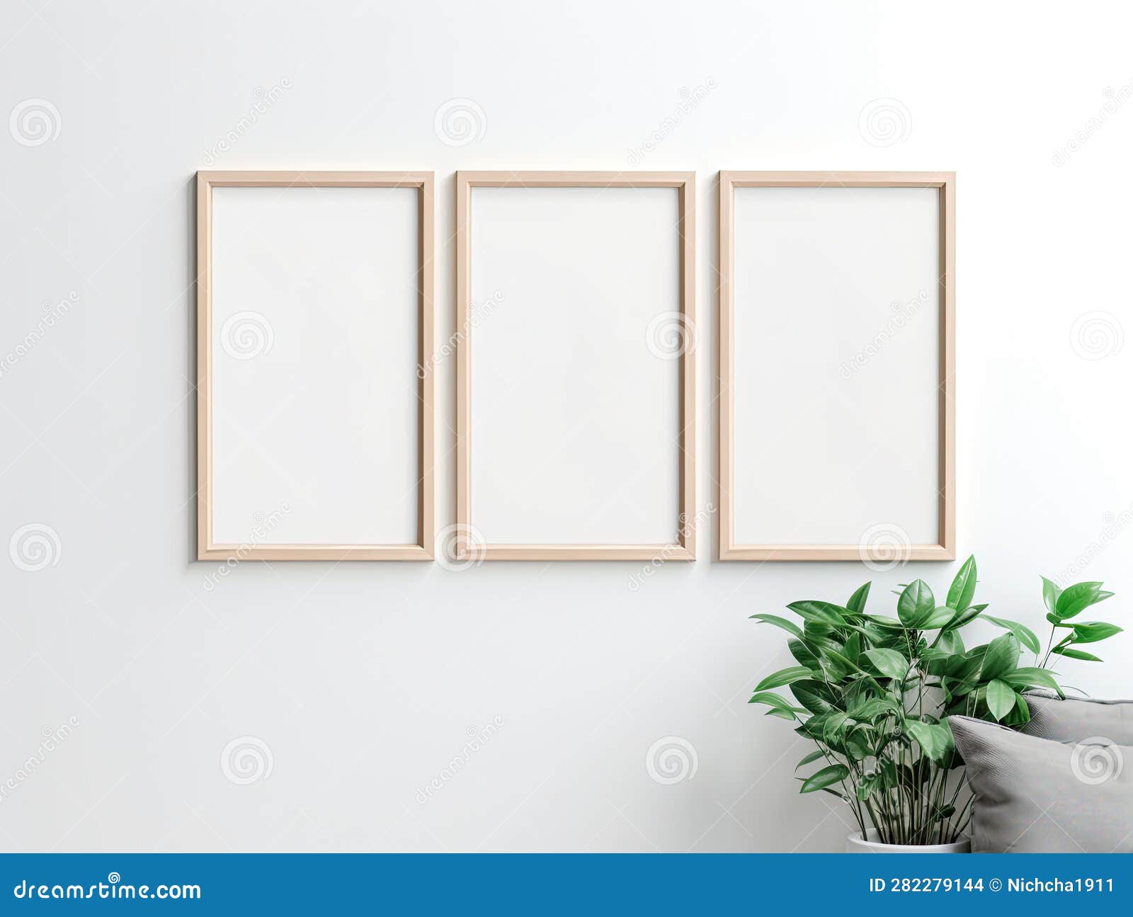 Modern Gallery Wall Poster Frames Mockup Illustration Stock ...