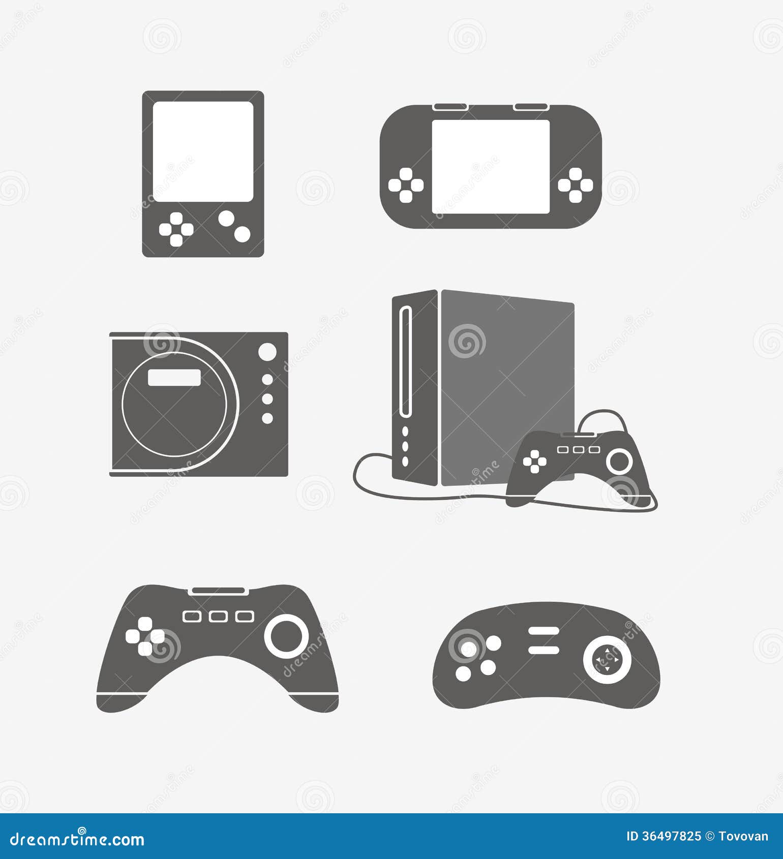 Modern Game Console Silhouettes Stock Vector - Illustration of gameplay ...