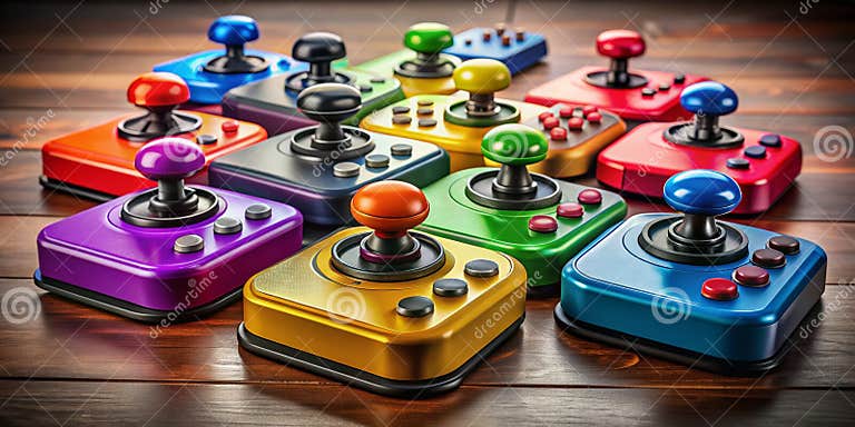 Modern Game Controller Designs Vibrant Flat Styles with Joystick ...