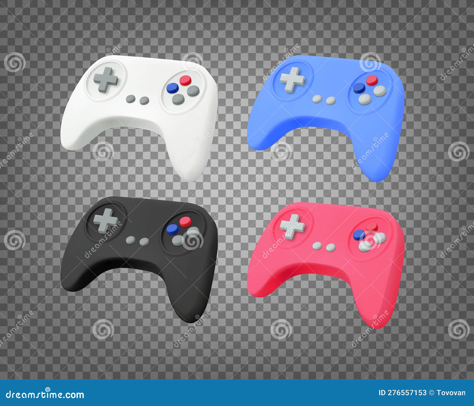 Modern Gamepads Set Isolated on Transparent Background. Gamebling ...