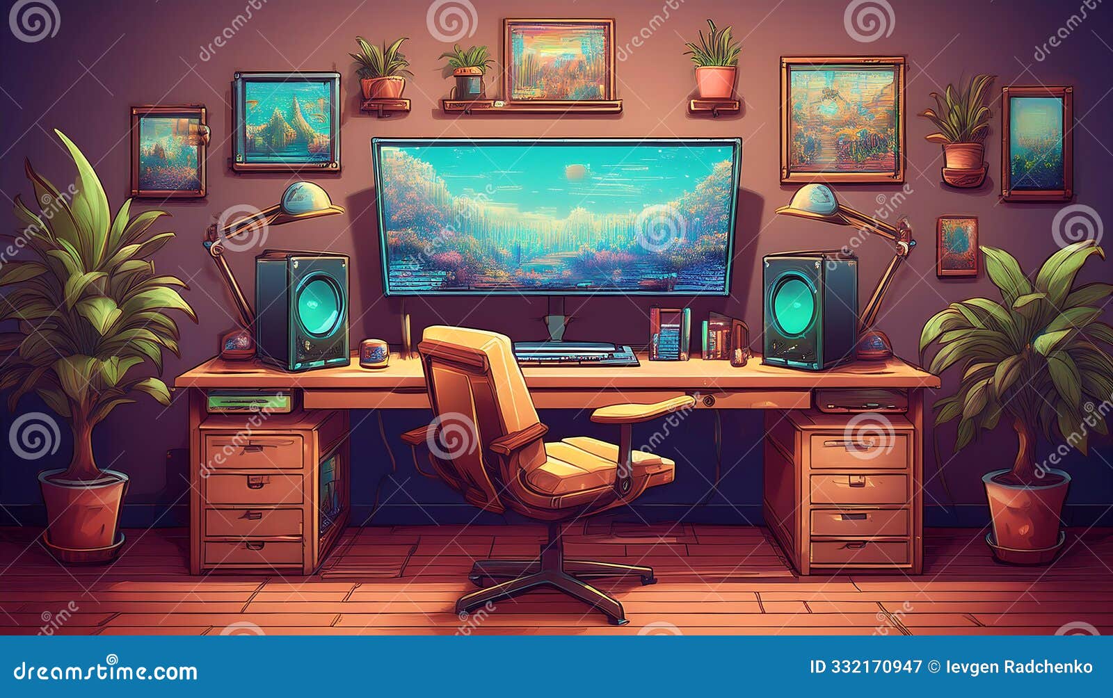 Modern Gamers Room - an 8-bit Pixel Art Room with a Gaming Setup. the ...