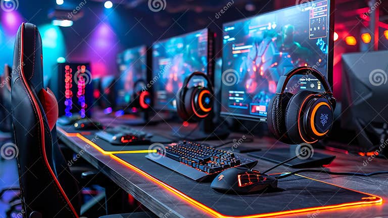 Modern Gaming Computer Room with High End Setup for Immersive Gaming ...