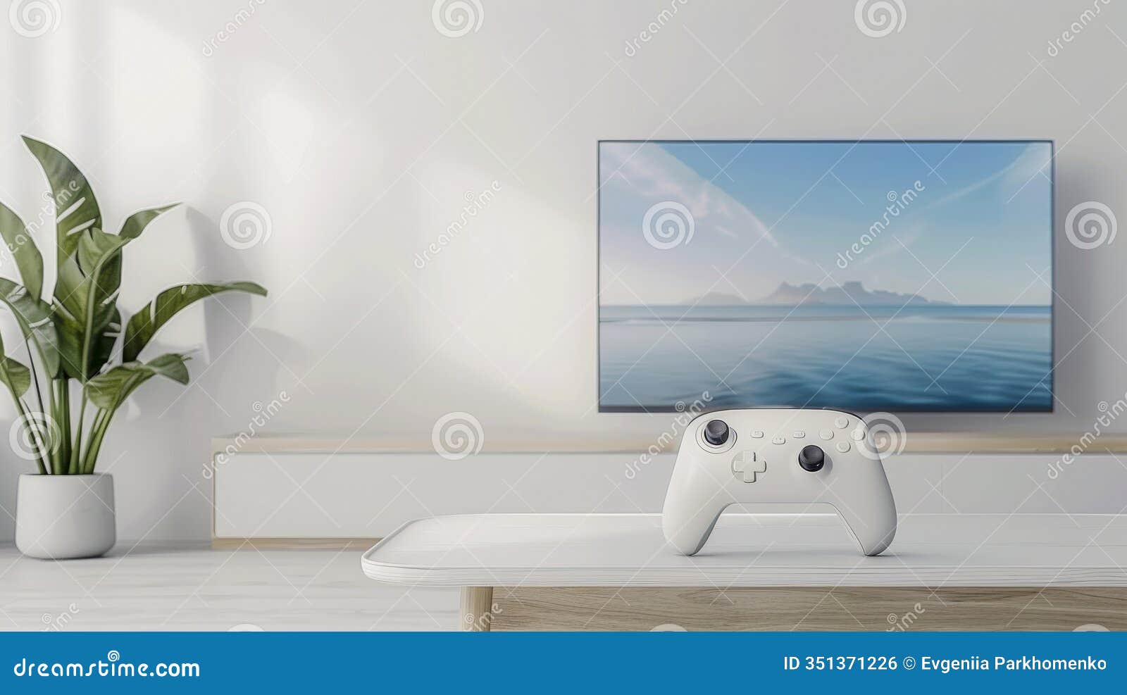 Modern Gaming Console Controller in Minimalist Living Room Interior ...