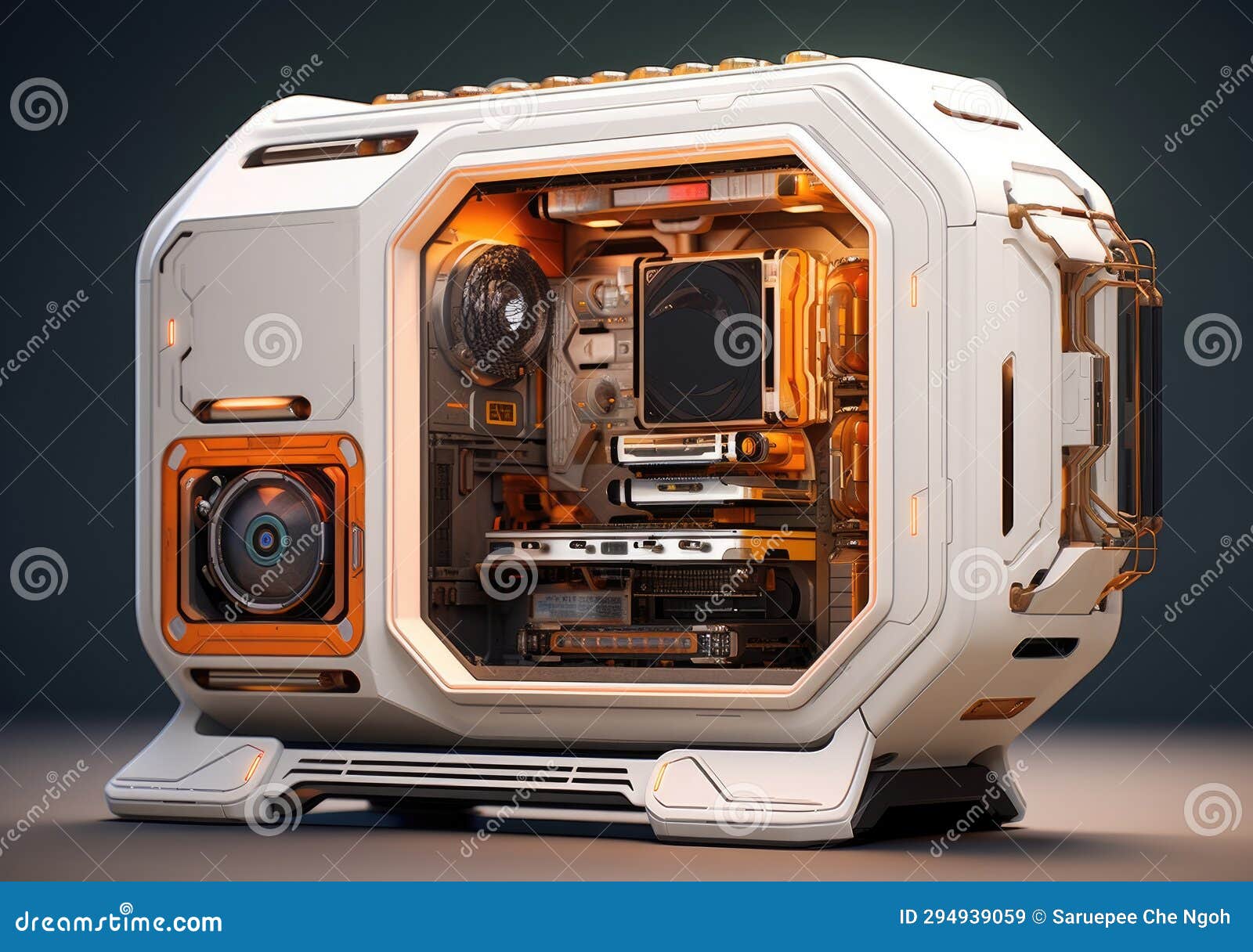 Modern Gaming Pc Case of Space Style, Technology PC Case of Futuristics ...