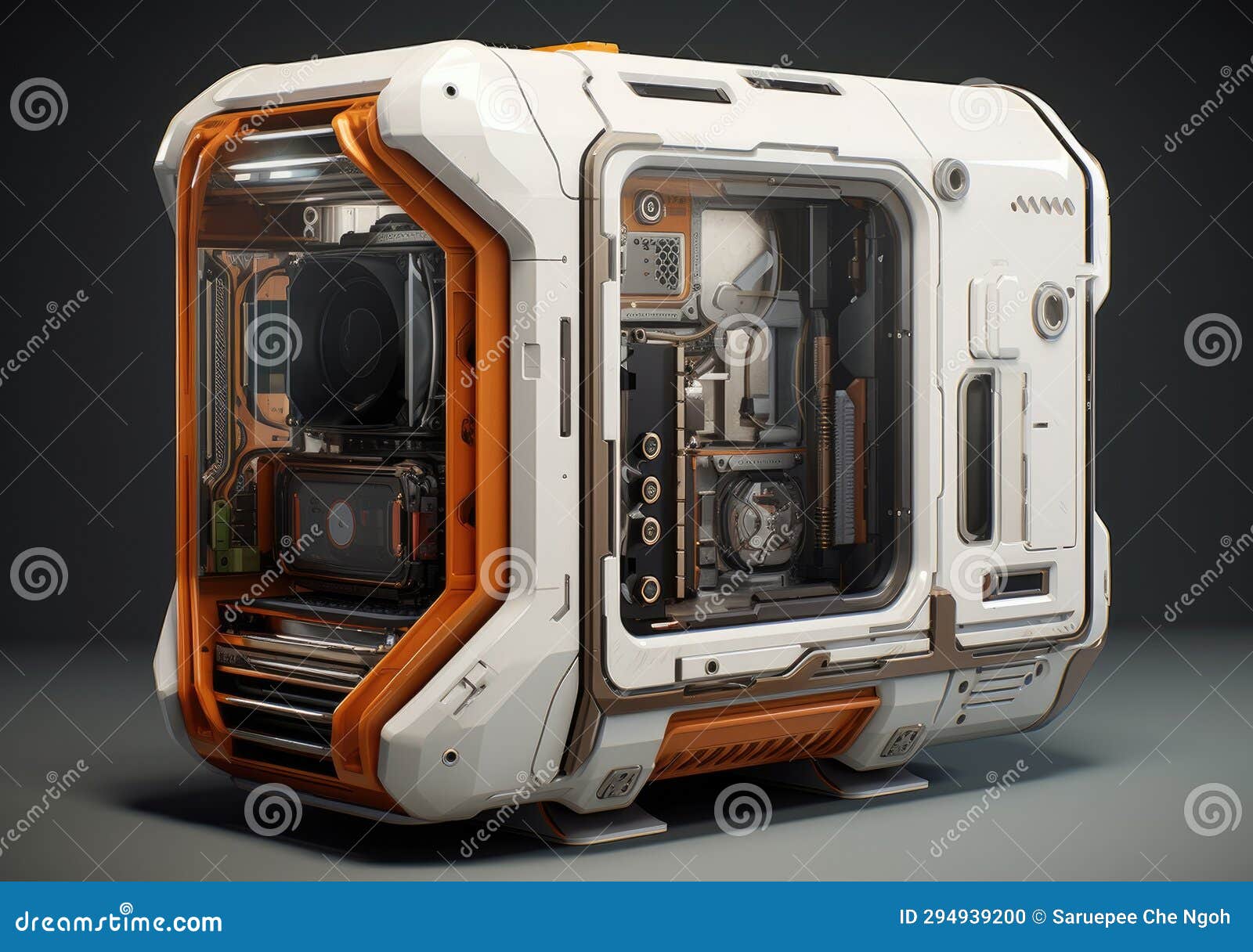 Modern Gaming Pc Case of Space Style, Technology PC Case of Futuristics ...