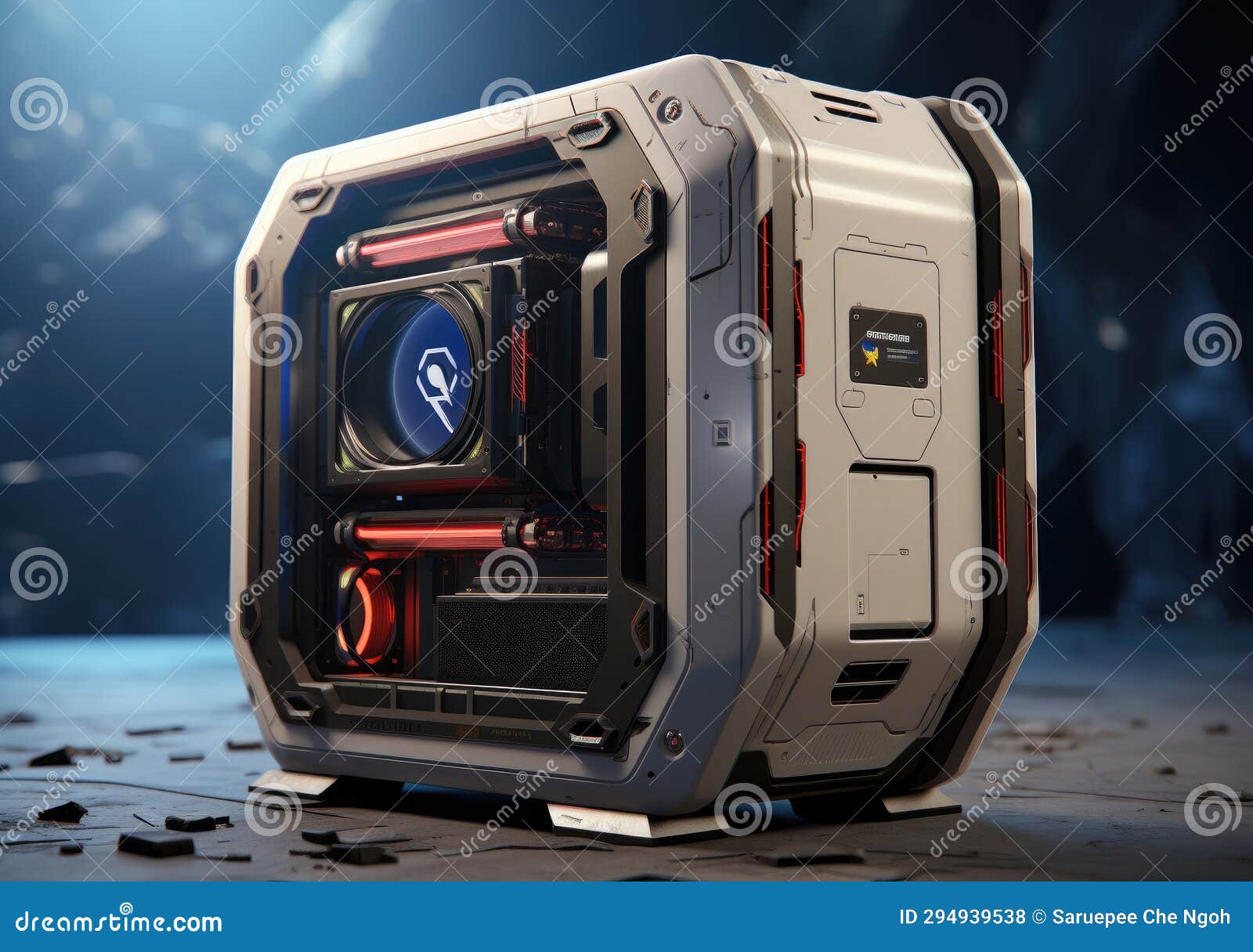 Modern Gaming Pc Case of Space Style, Technology PC Case of Futuristics ...