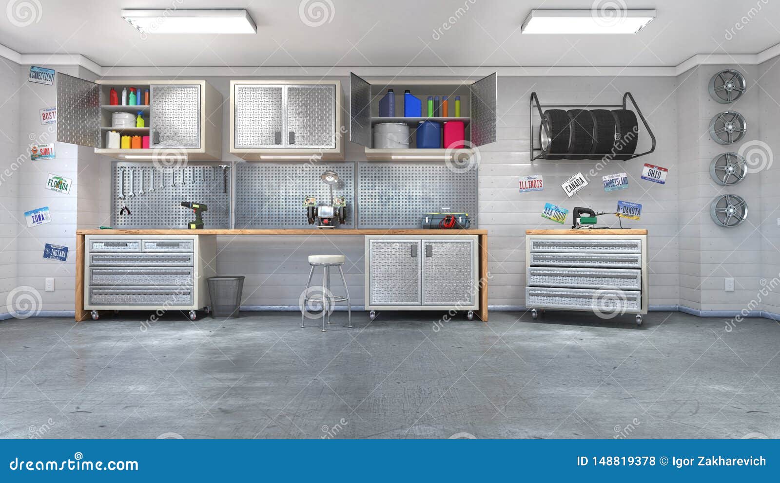 Modern Garage Room With Rolling Gates Royalty-Free Stock Photography ...