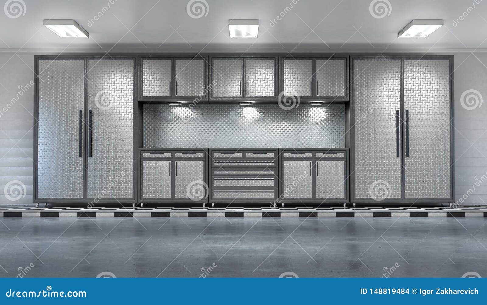 Modern garage interior. stock illustration. Illustration of ...