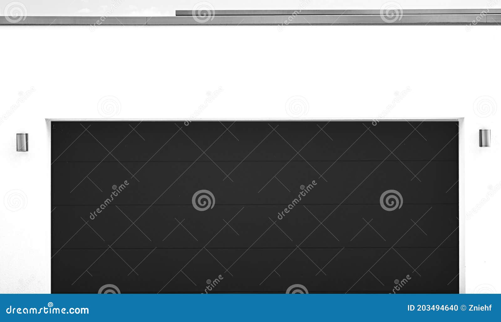 Modern Garage in a Minimalist Rectangular Design in a Housing Estate ...