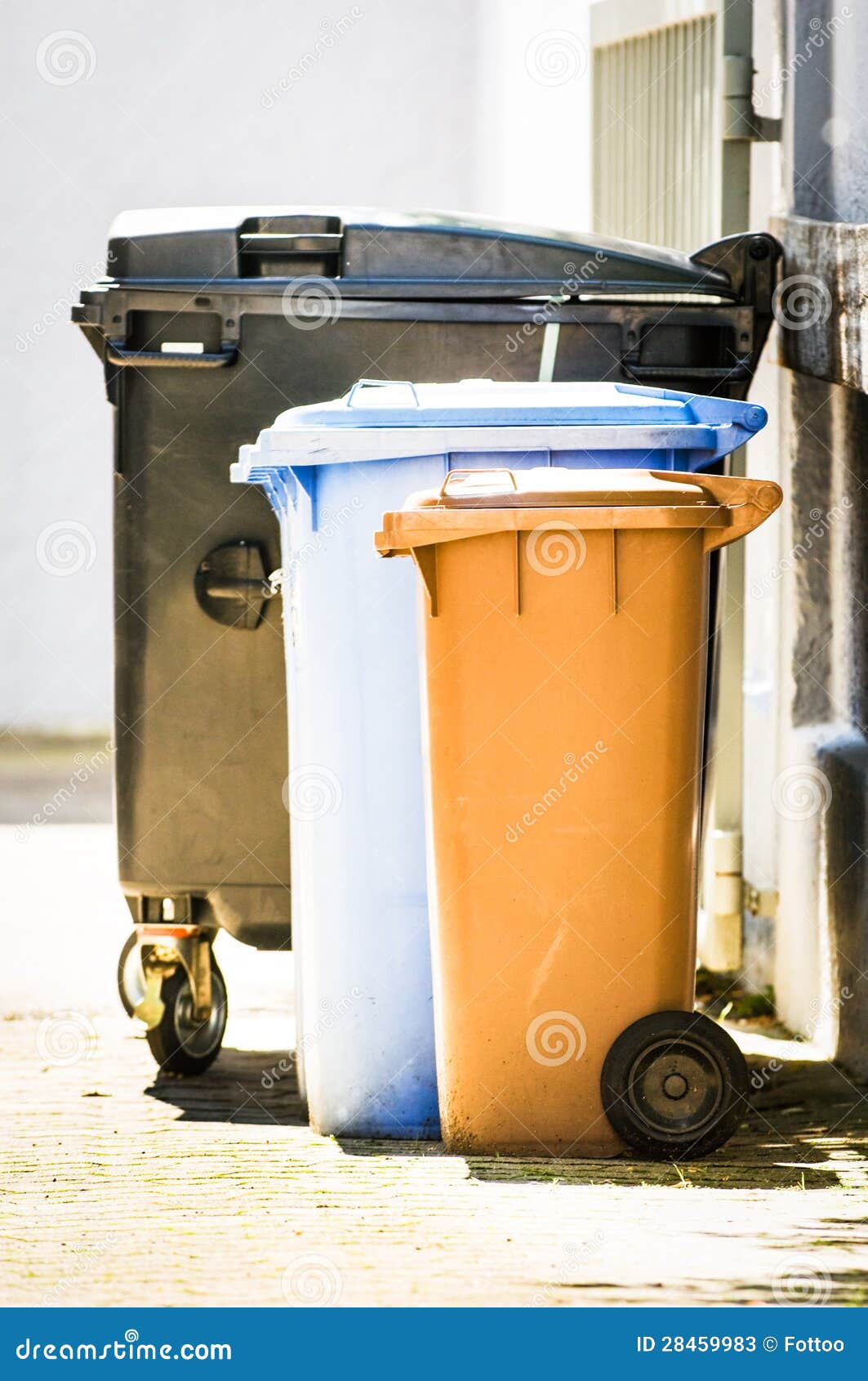 Modern garbage bin stock image. Image of sidewalk, sunlight - 28459983