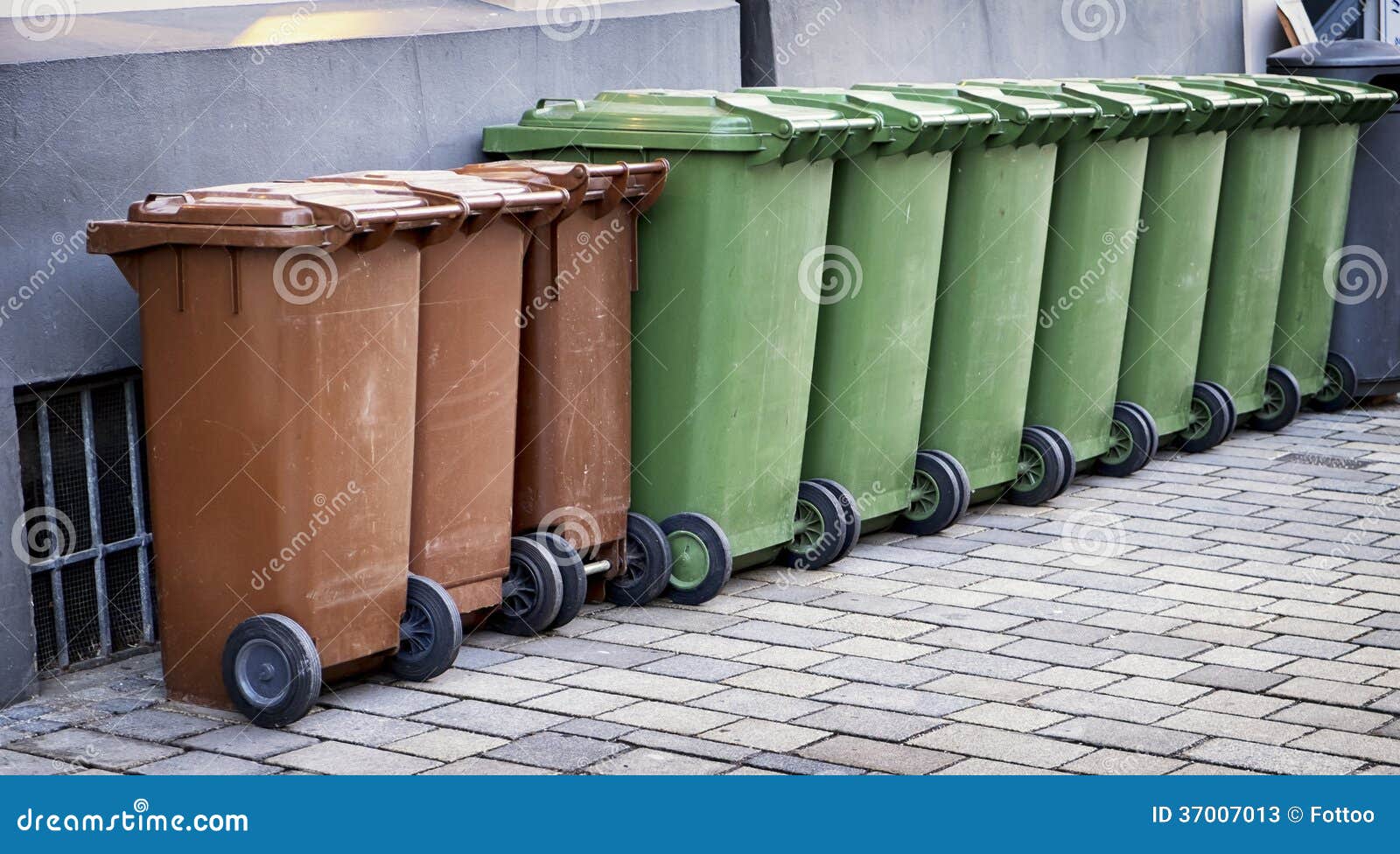 Modern garbage bins stock image. Image of four, plastic - 37007013
