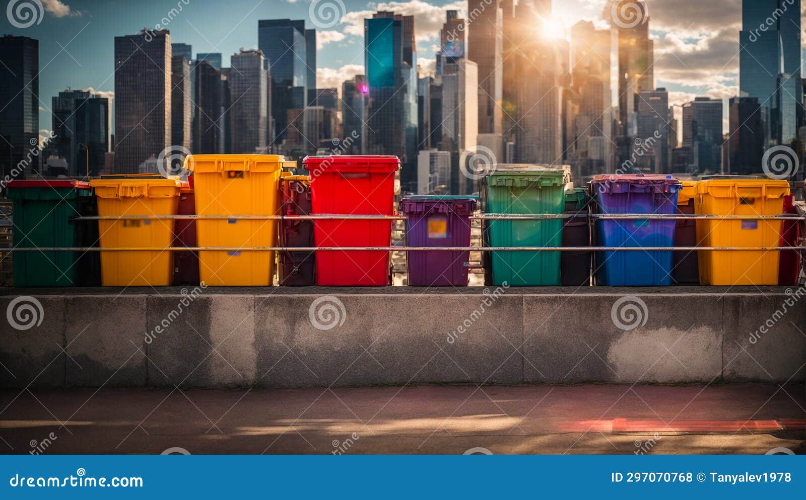 Modern Garbage Stations the City Containers Cleanliness Stock ...