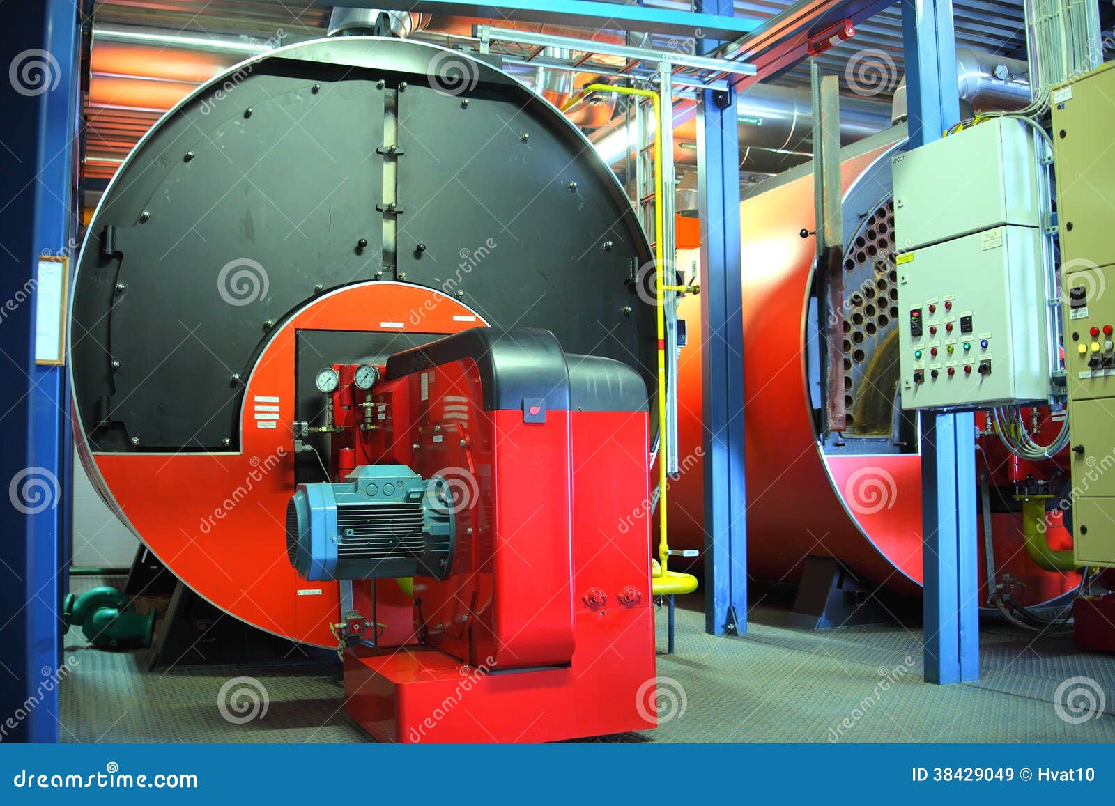 Modern gas boiler room stock image. Image of circulation - 38429049
