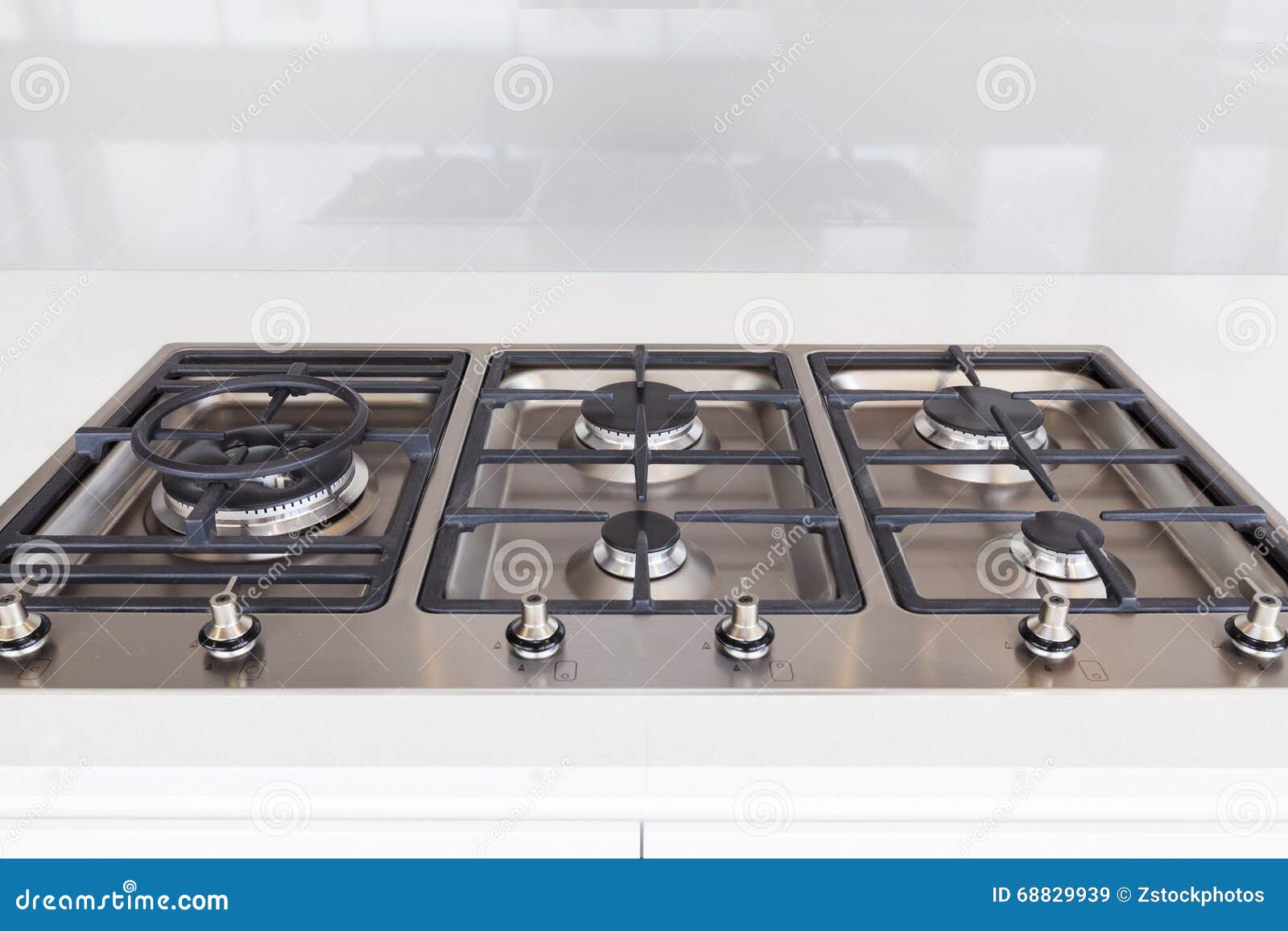 Modern gas cooktop stock image. Image of minimalist, stove - 68829939