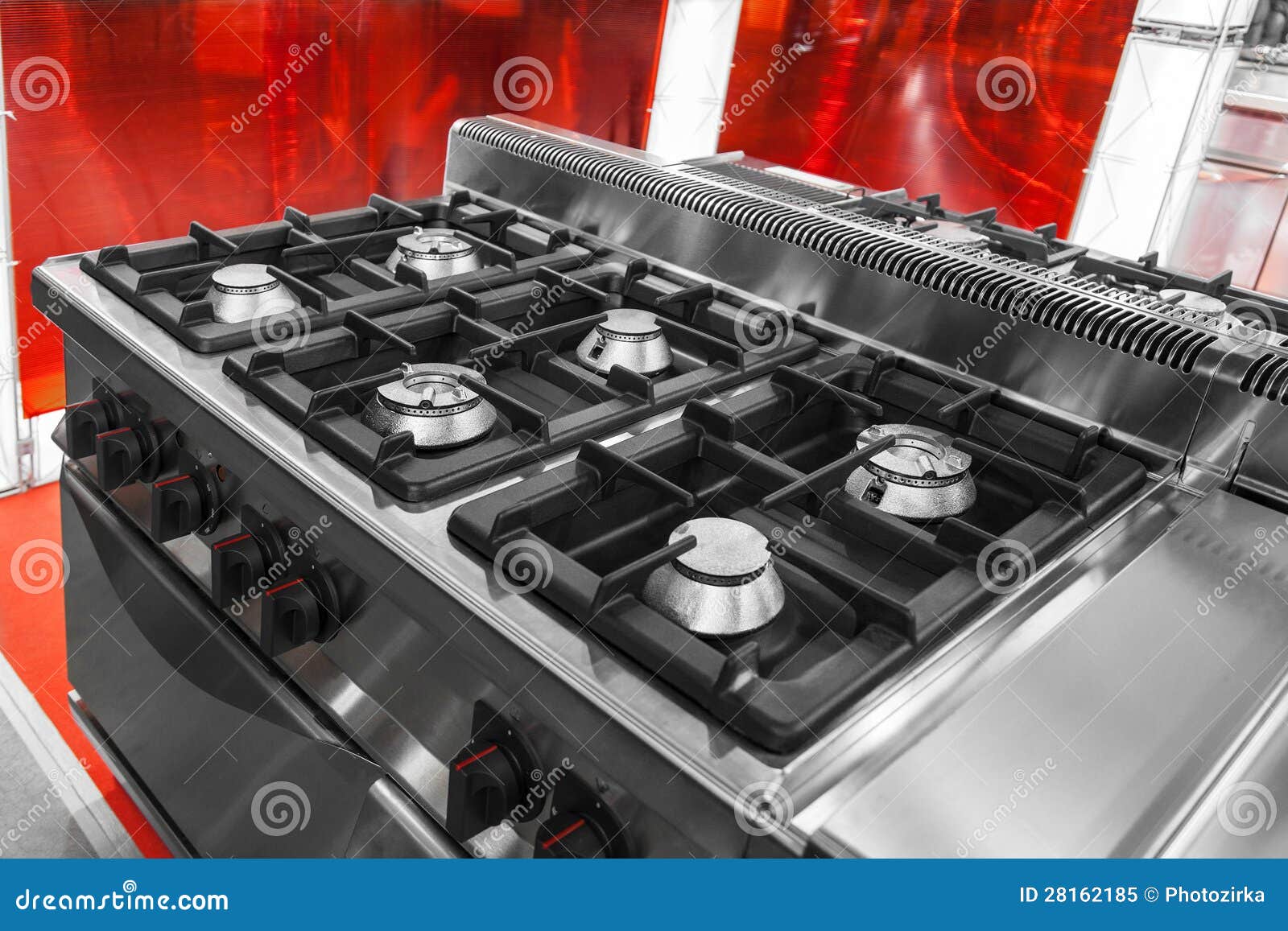 Modern gas hob stock image. Image of metallic, domestic - 28162185