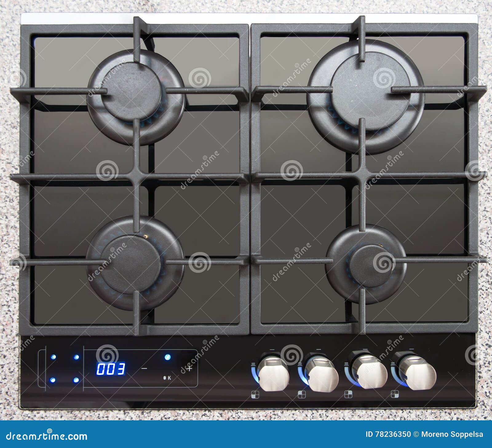 Modern gas hob stock photo. Image of propane, natural - 78236350