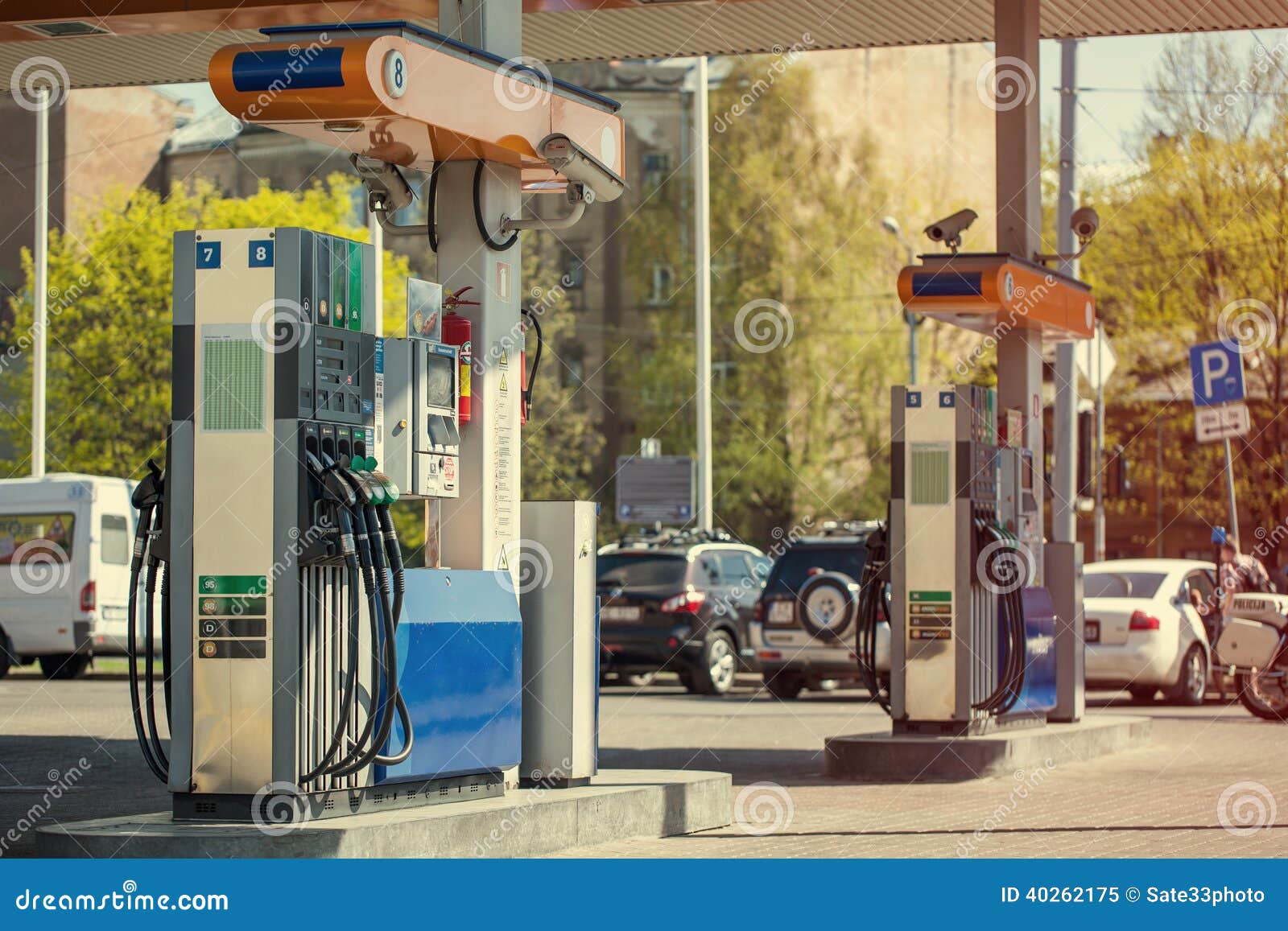 Modern gas station. stock image. Image of auto, gallon - 40262175