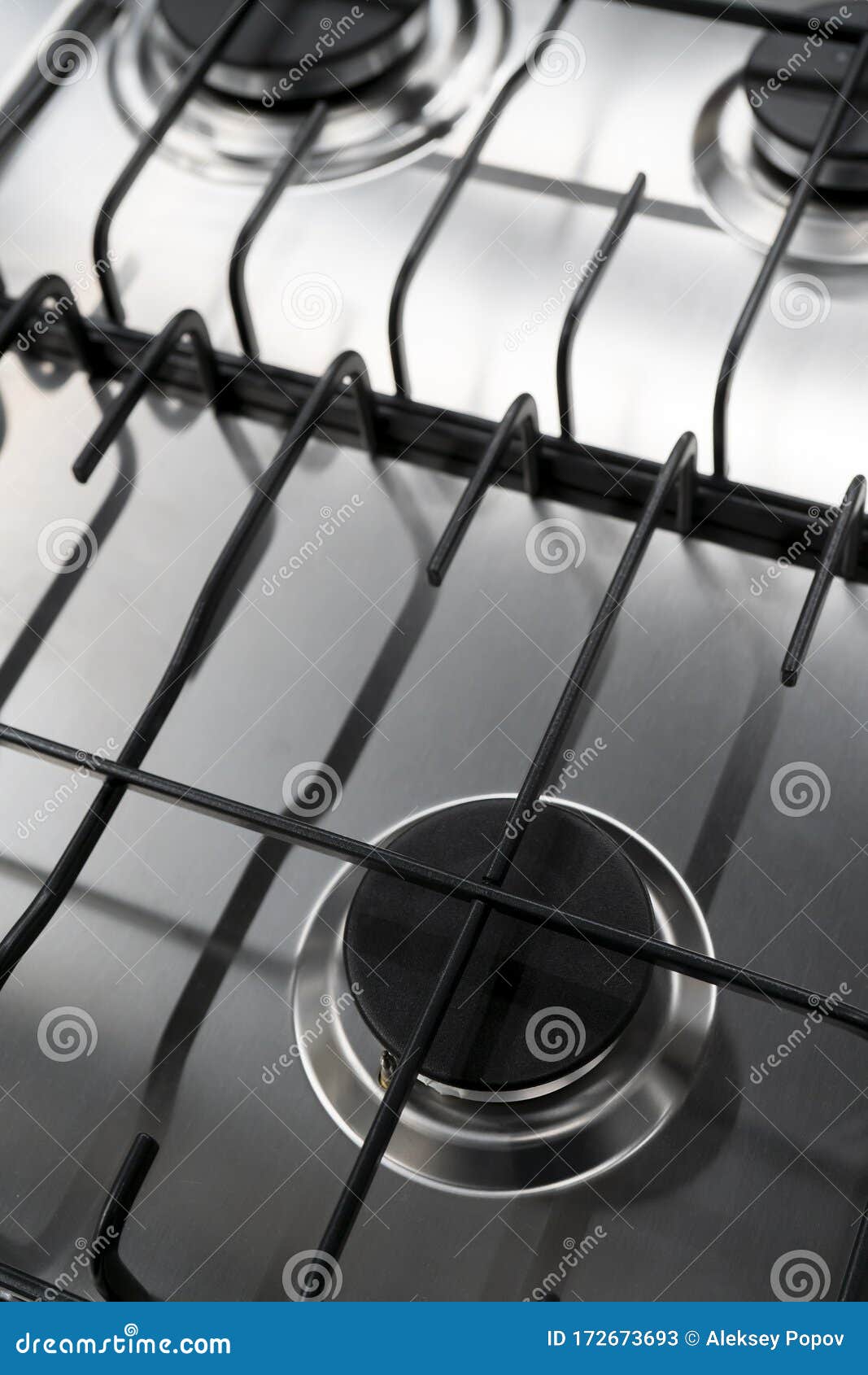 Modern Gas Stove for Cooking in the Kitchen Stock Image - Image of fuel ...