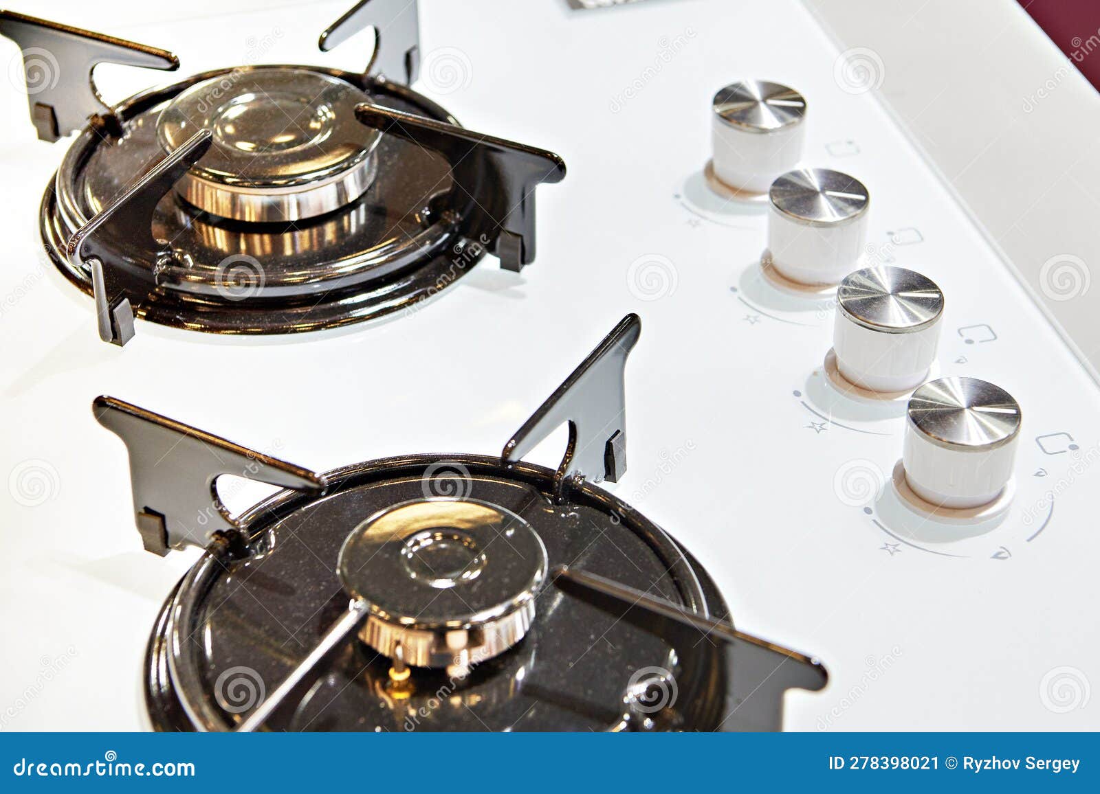 Modern gas stove top stock image. Image of cooker, counter - 278398021