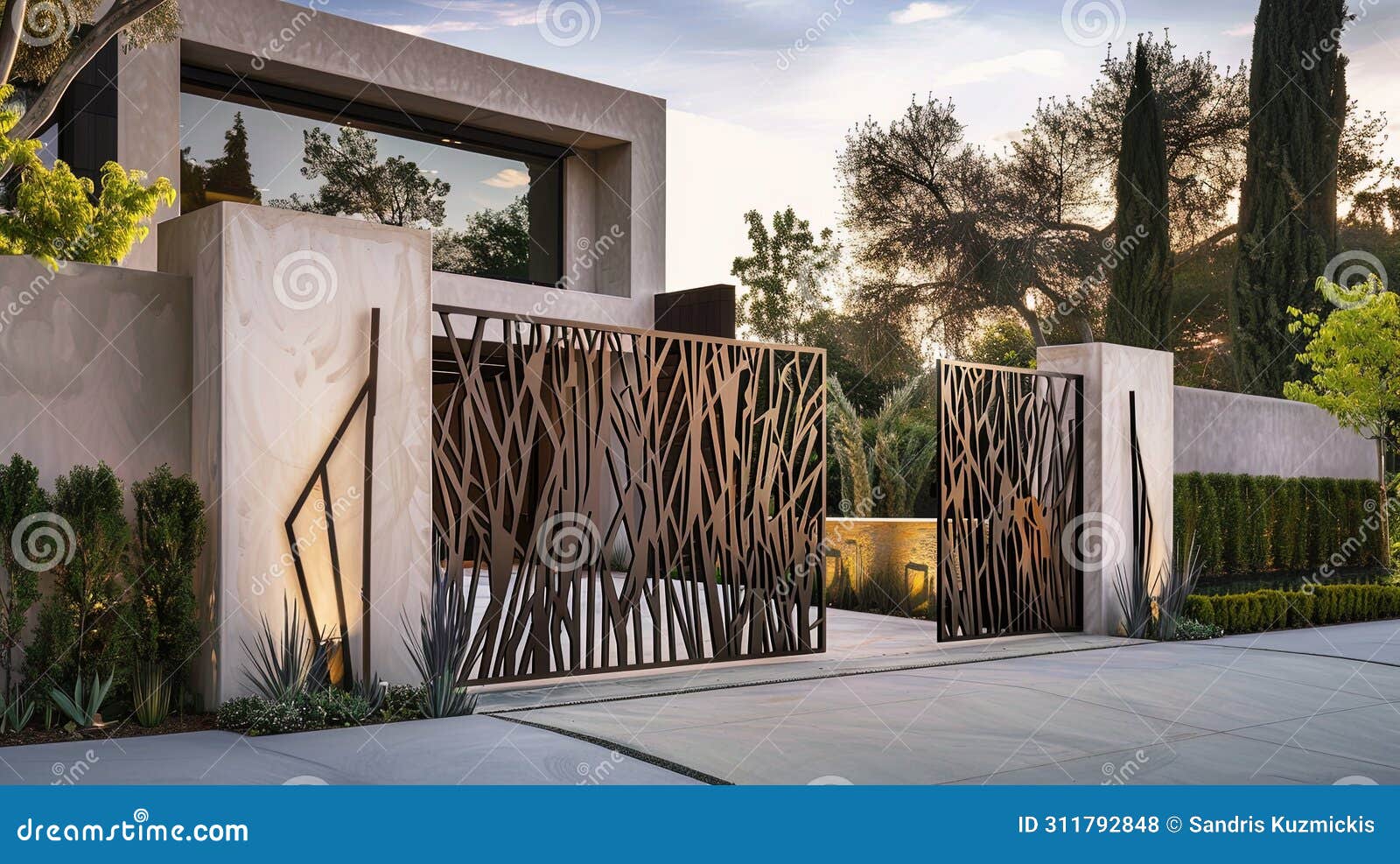 Modern Gate Design. Generative AI. Stock Illustration - Illustration of ...