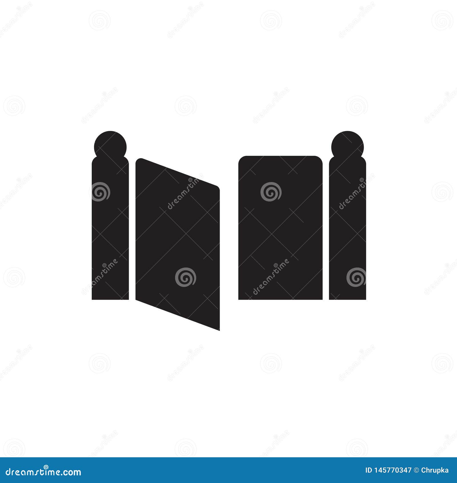 Modern gate-pictogram vector illustratie. Illustration of poort - 145770347