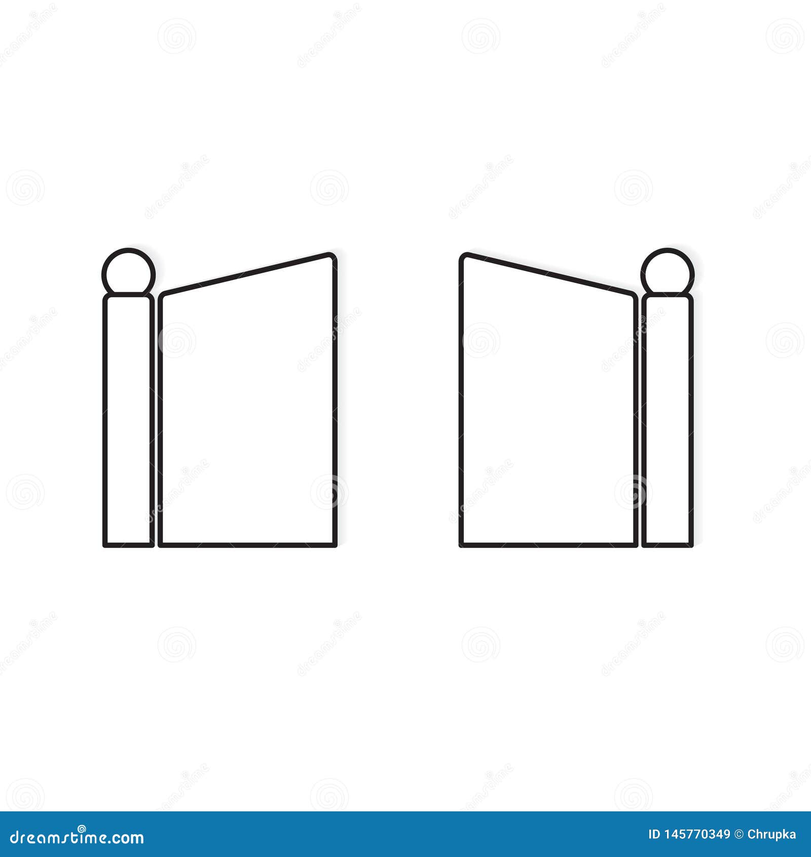 Modern gate-pictogram vector illustratie. Illustration of muur - 145770349