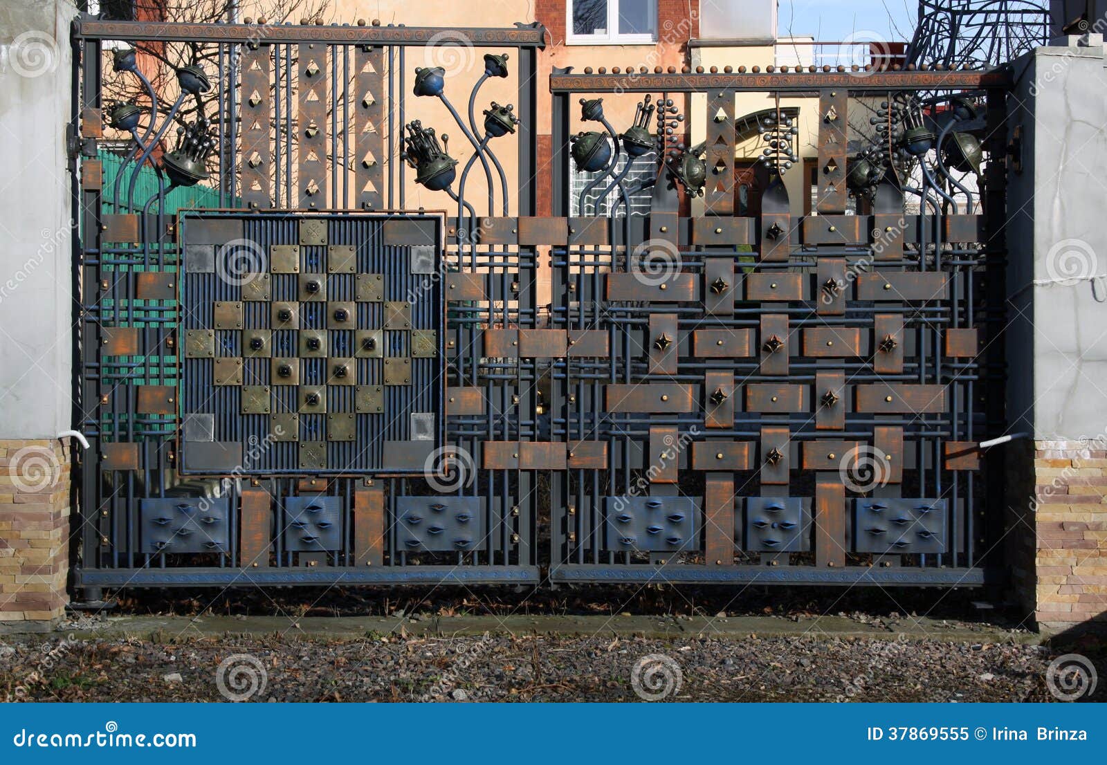 Modern gates stock image. Image of protection, metal - 37869555
