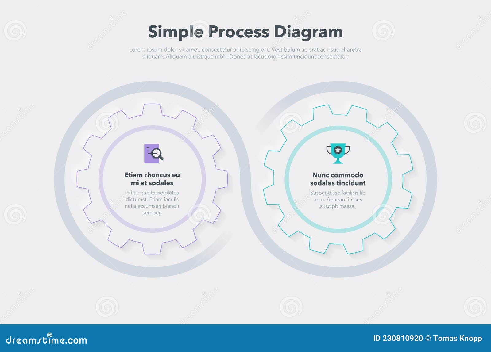 Modern Gear Business Process Diagram with 2 Steps Stock Vector ...