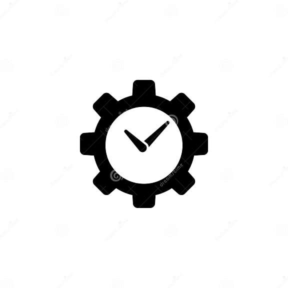Modern Gear Clock Icon Symbolizing Efficient Time Management Stock ...
