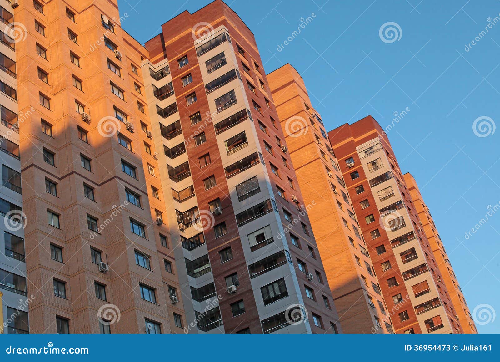Modern Generic Apartment House in Moscow Stock Image - Image of house ...