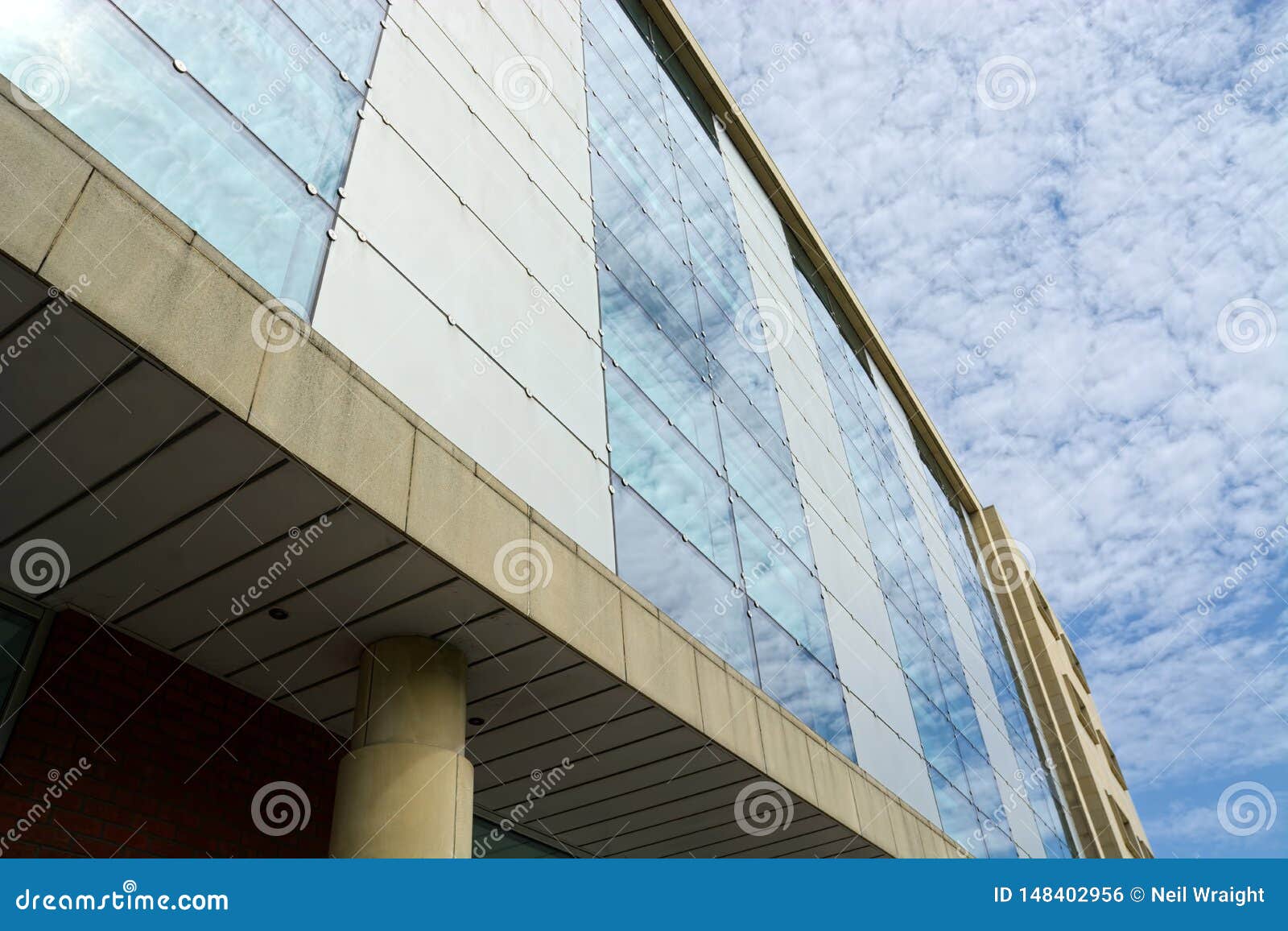 Modern Generic Office Building. Cloud Reflections Stock Photo - Image ...