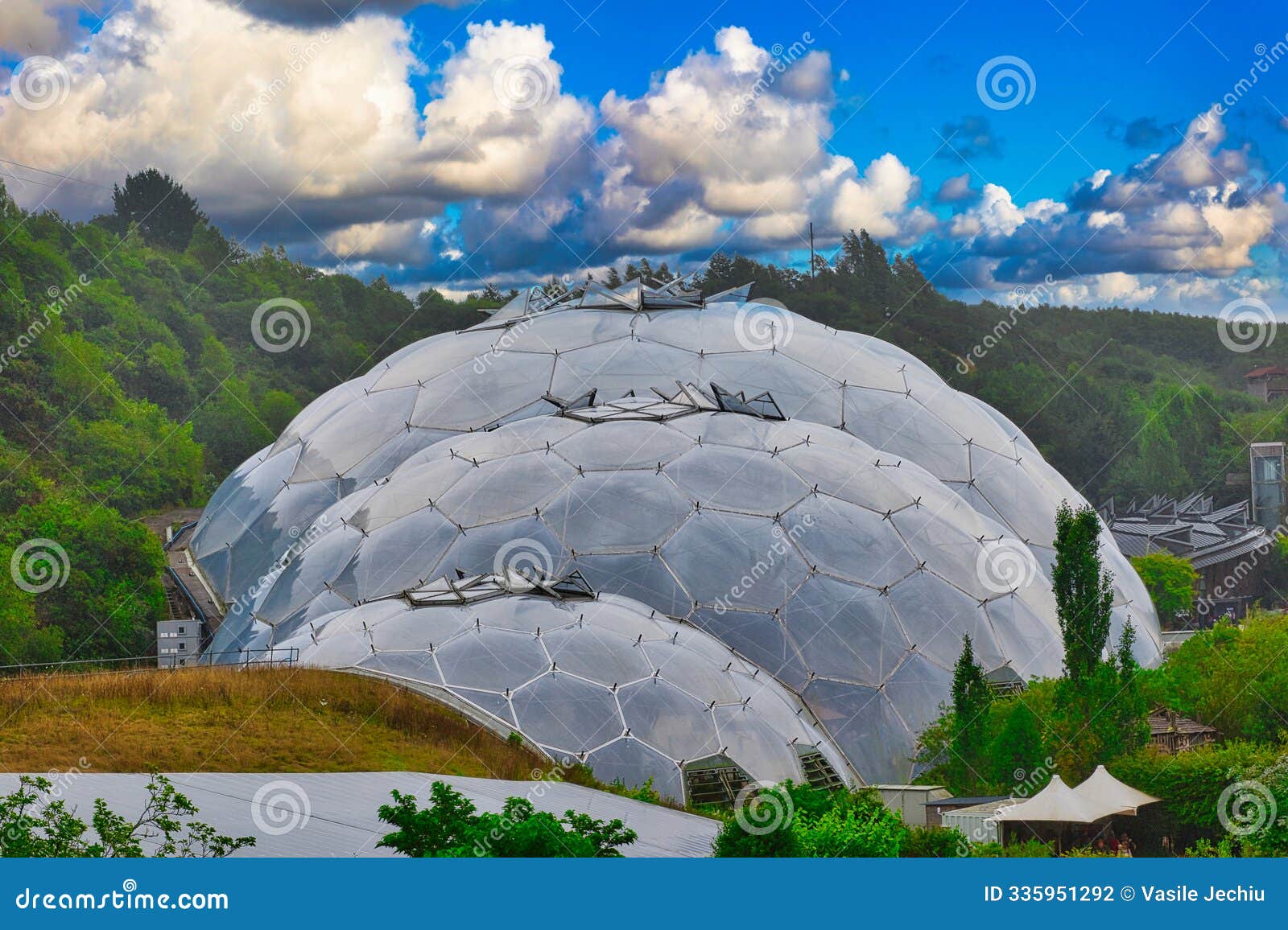 Modern Geodesic Dome Surrounded by Nature at Eden Project in Cornwall ...