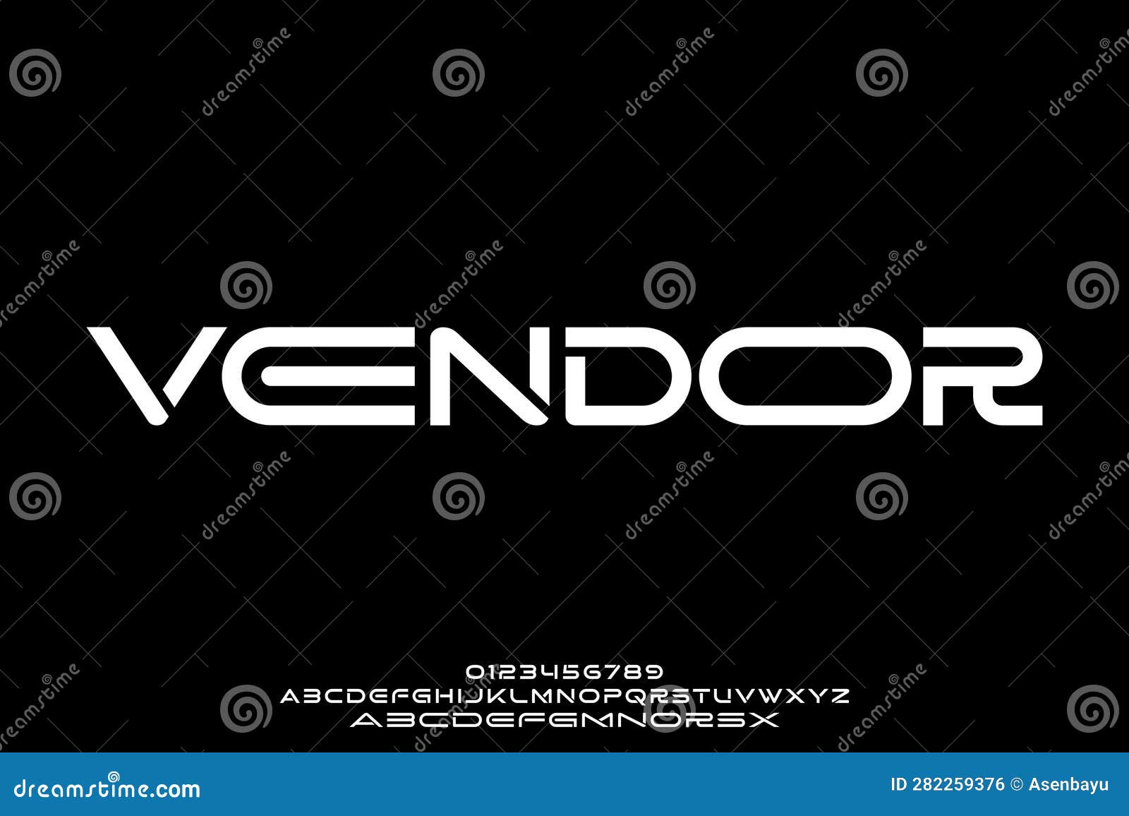 Modern Geometric Alphabet Display Font Vector with Expanded Style ...