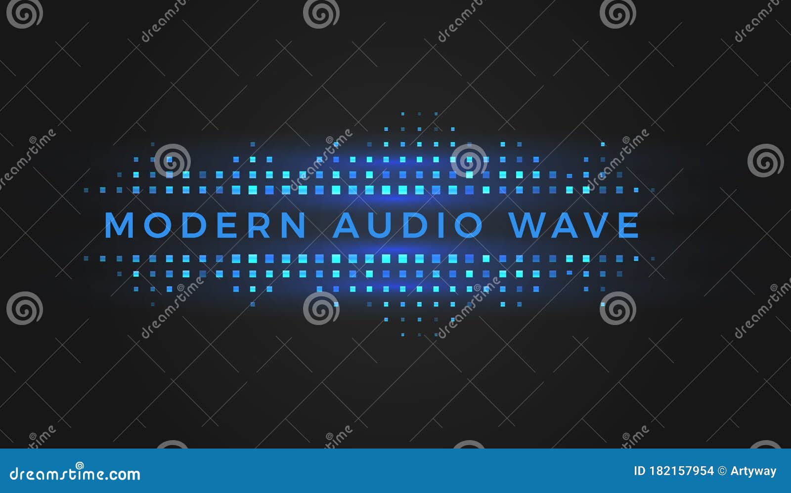Modern Geometric Audio Wave, Blue and Turquoise Squares, Digital ...