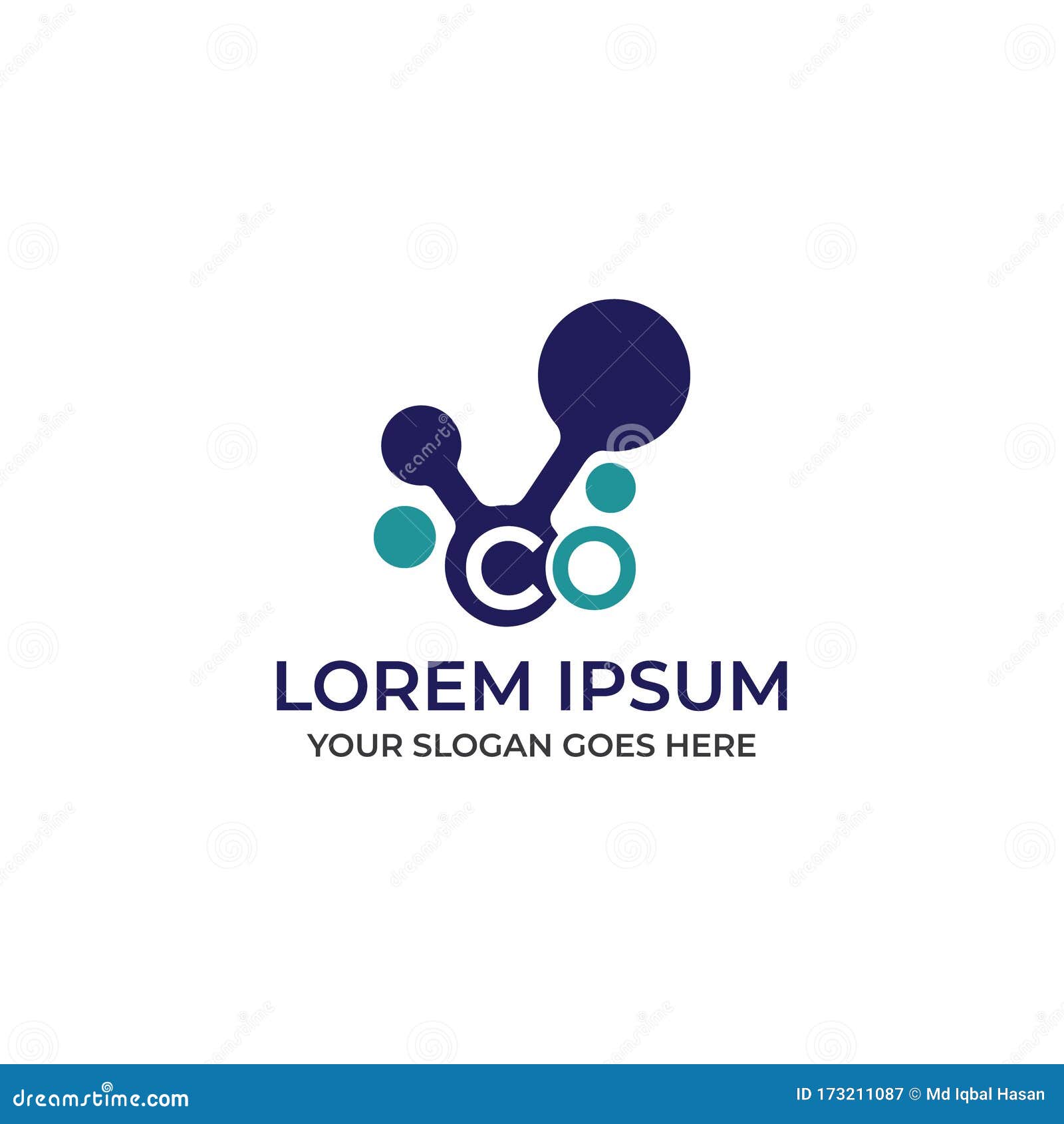 Modern Geometric Bio Technology Logo Design Template Vector Eps Stock ...