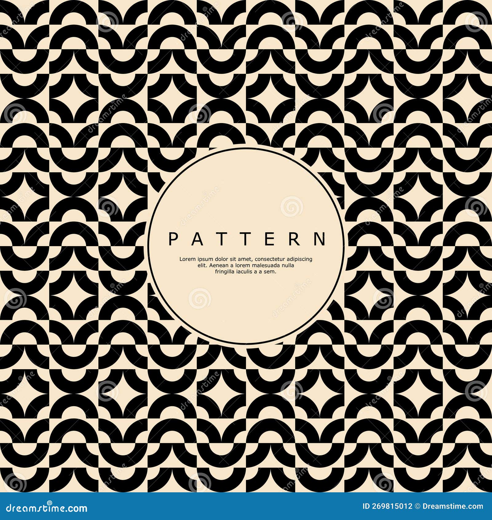 Modern Geometric Circle Seamless Pattern Design. Abstract Round Line ...