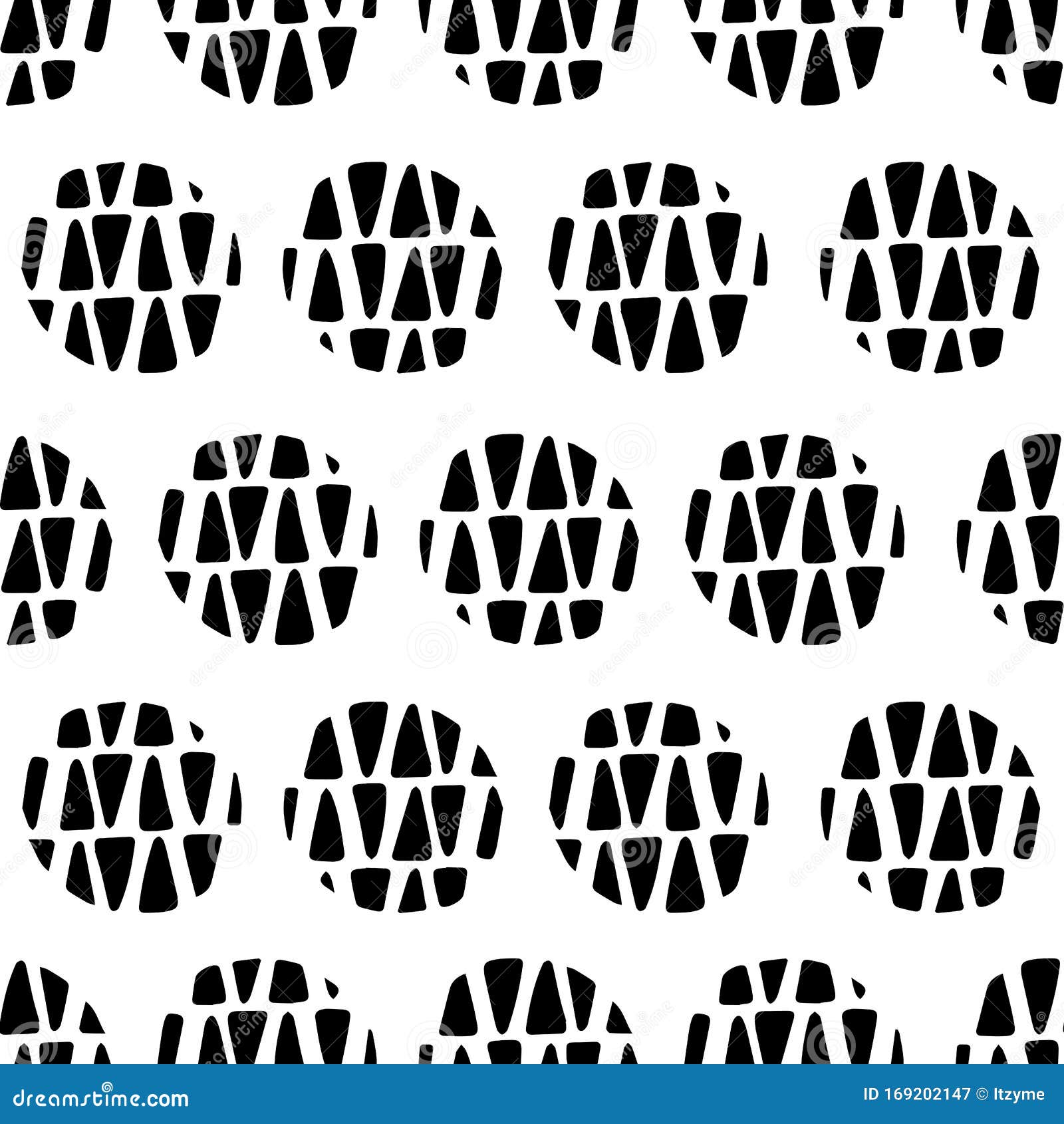 Modern Geometric Circle Seamless Texture in Black and White. Seamless ...