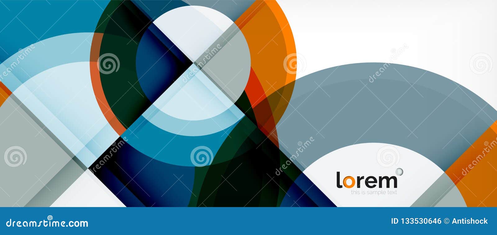 Modern Geometric Circles Abstract Background, Colorful Round Shapes ...