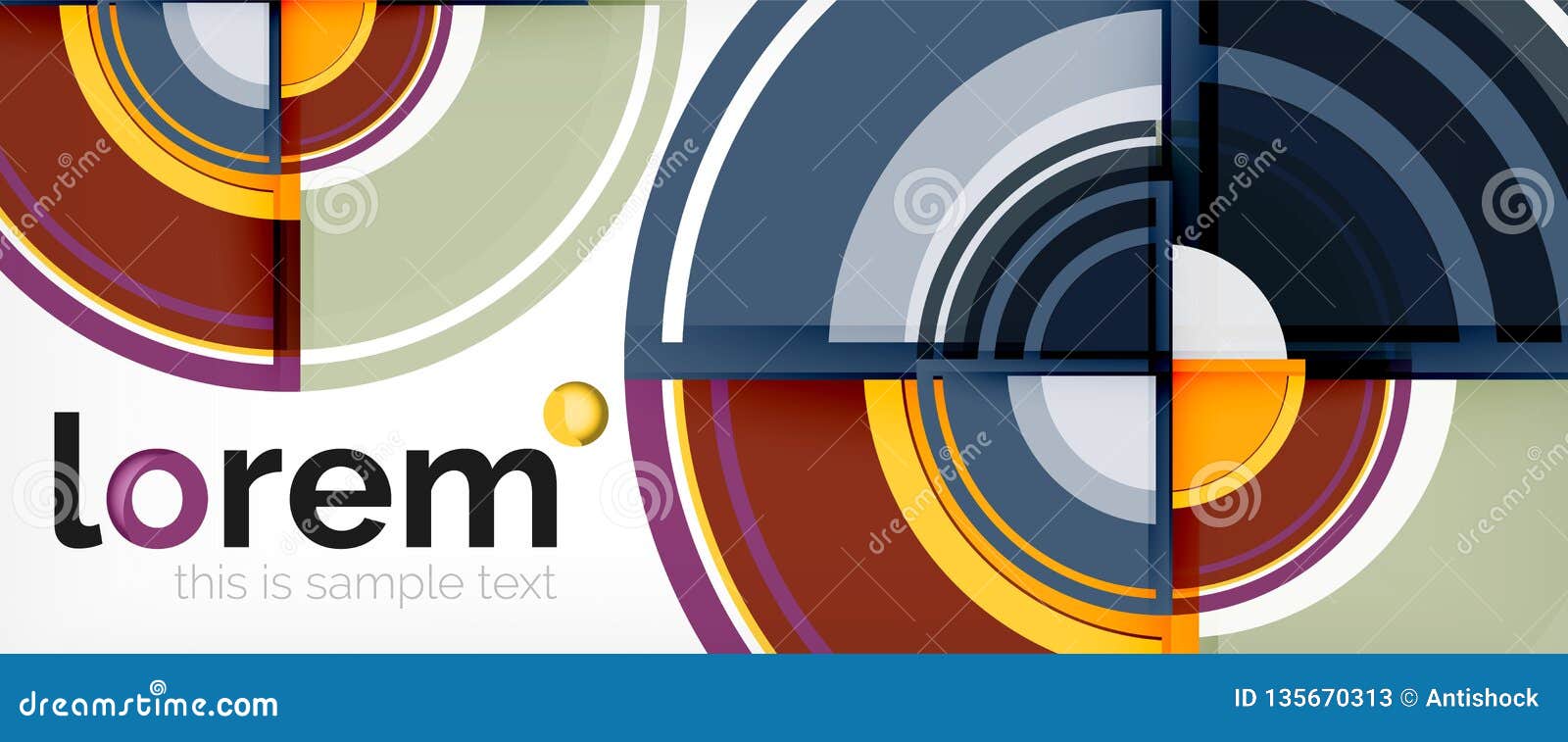 Modern Geometric Circles Abstract Background, Colorful Round Shapes ...