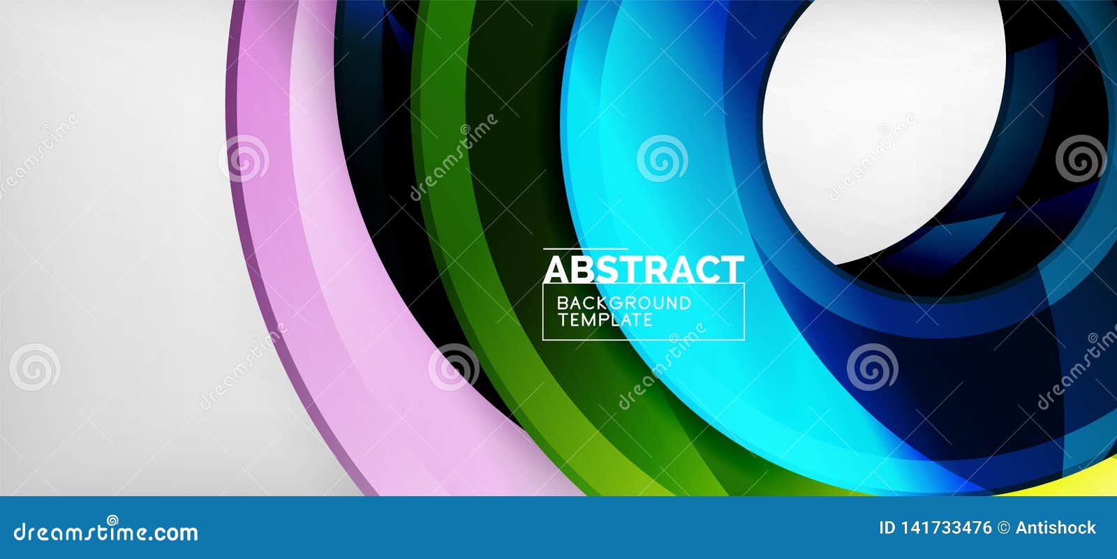 Modern Geometric Circles Abstract Background, Colorful Round Shapes ...
