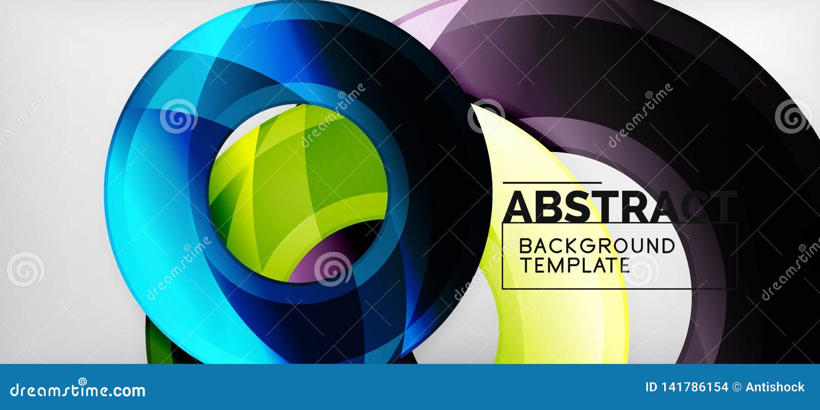 Modern Geometric Circles Abstract Background, Colorful Round Shapes ...