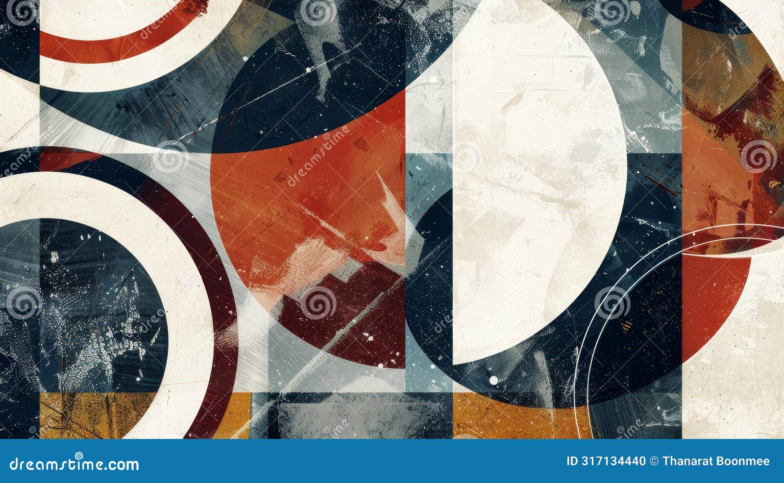 Modern Geometric Collage Template Overlapping Circles, Squares for a ...