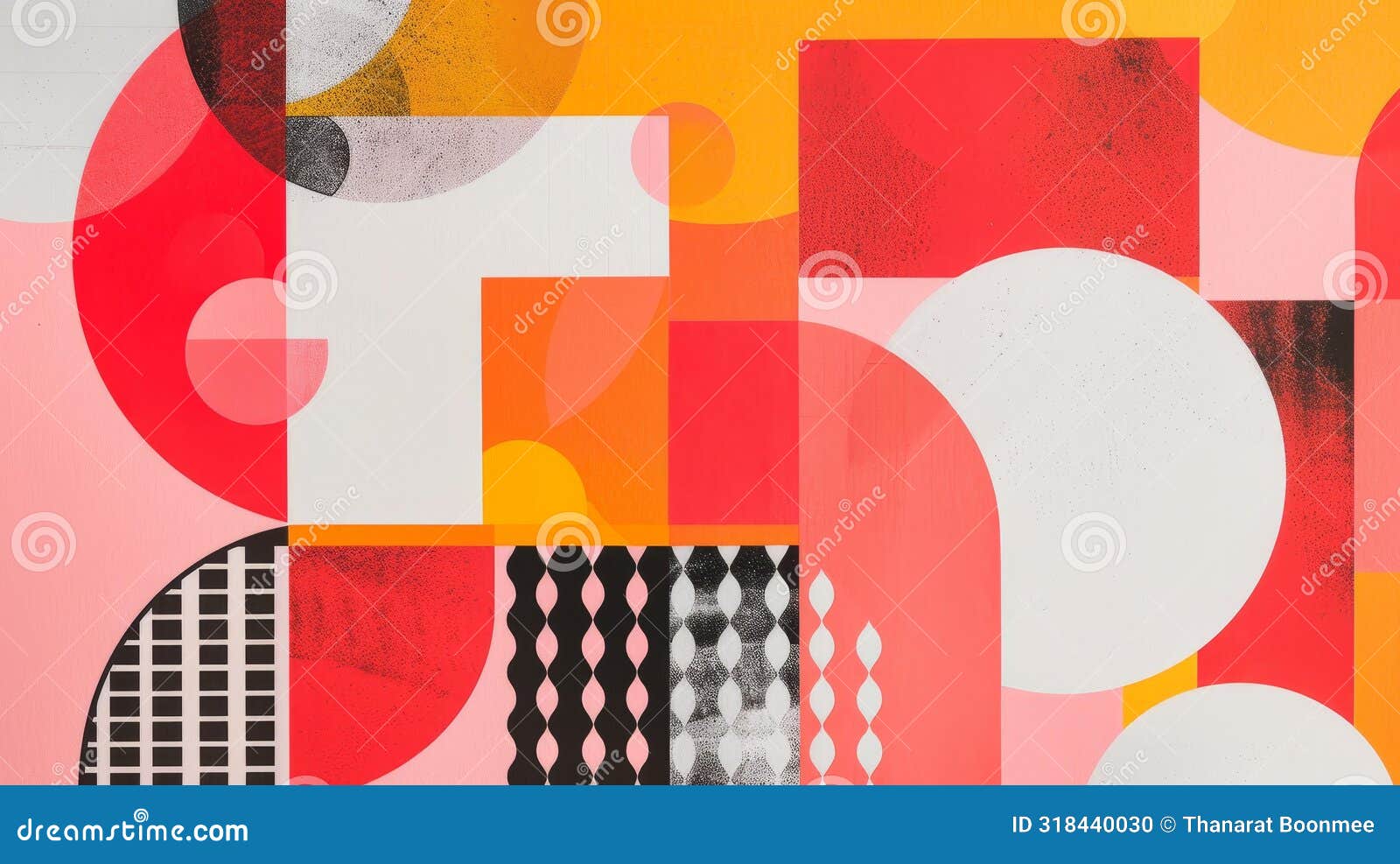 Modern Geometric Collage Template Overlapping Circles, Squares for a ...