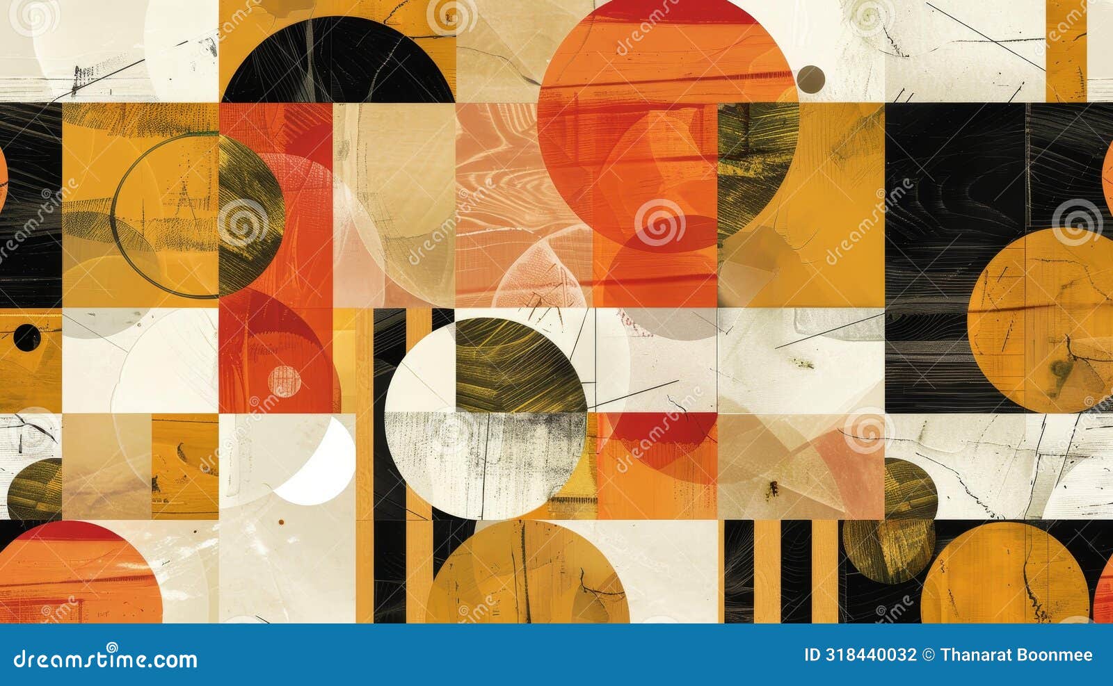 Modern Geometric Collage Template Overlapping Circles, Squares for a ...