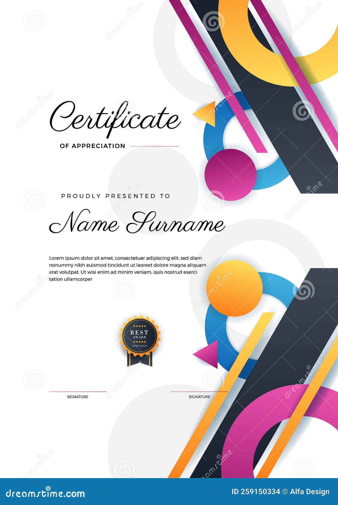 Modern Geometric Colorful Abstract Certificate Design Template Stock ... Modern Geometric Colorful Abstract Certificate Design Template Stock ...