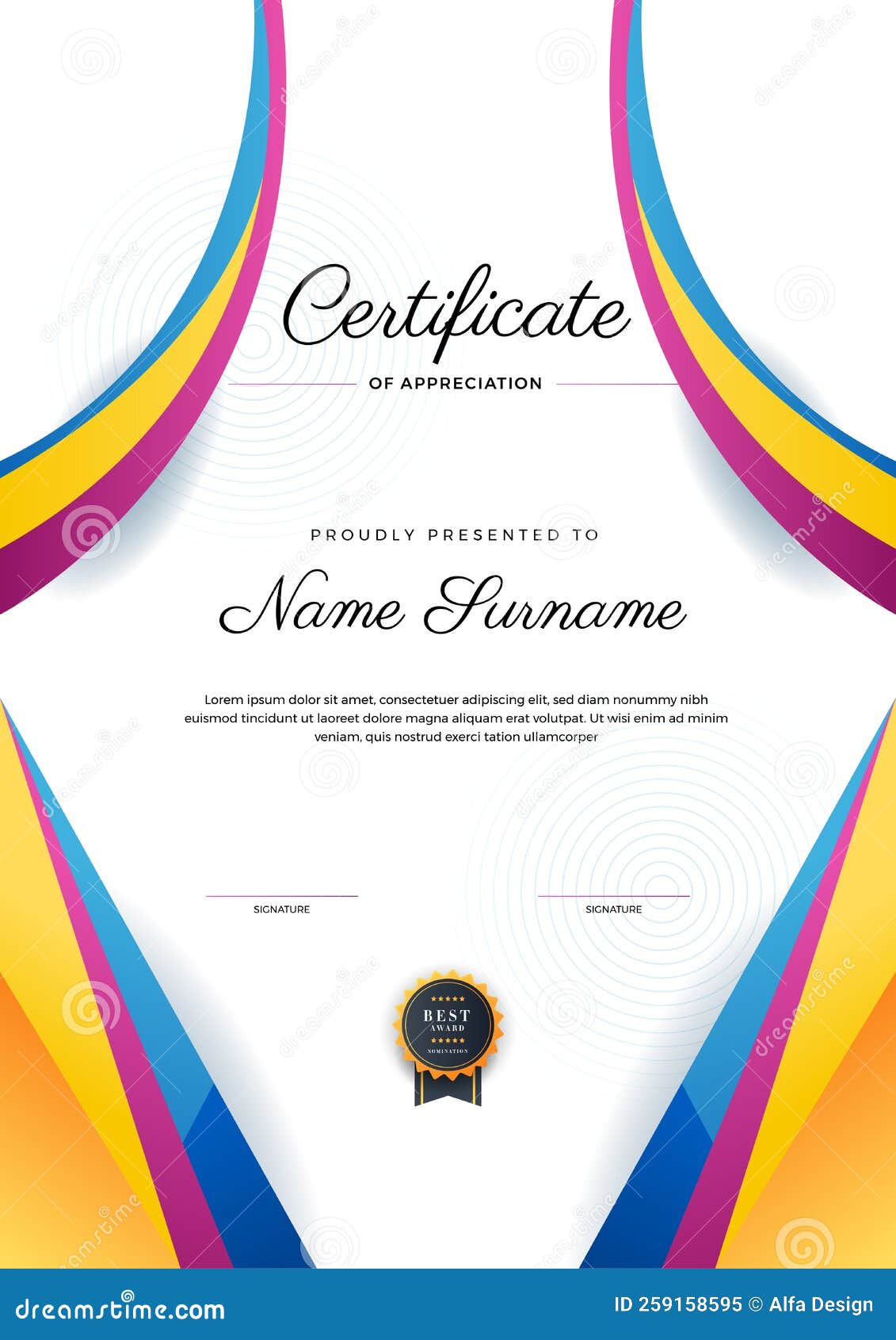 Modern Geometric Colorful Abstract Certificate Design Template Stock ... Modern Geometric Colorful Abstract Certificate Design Template Stock ...