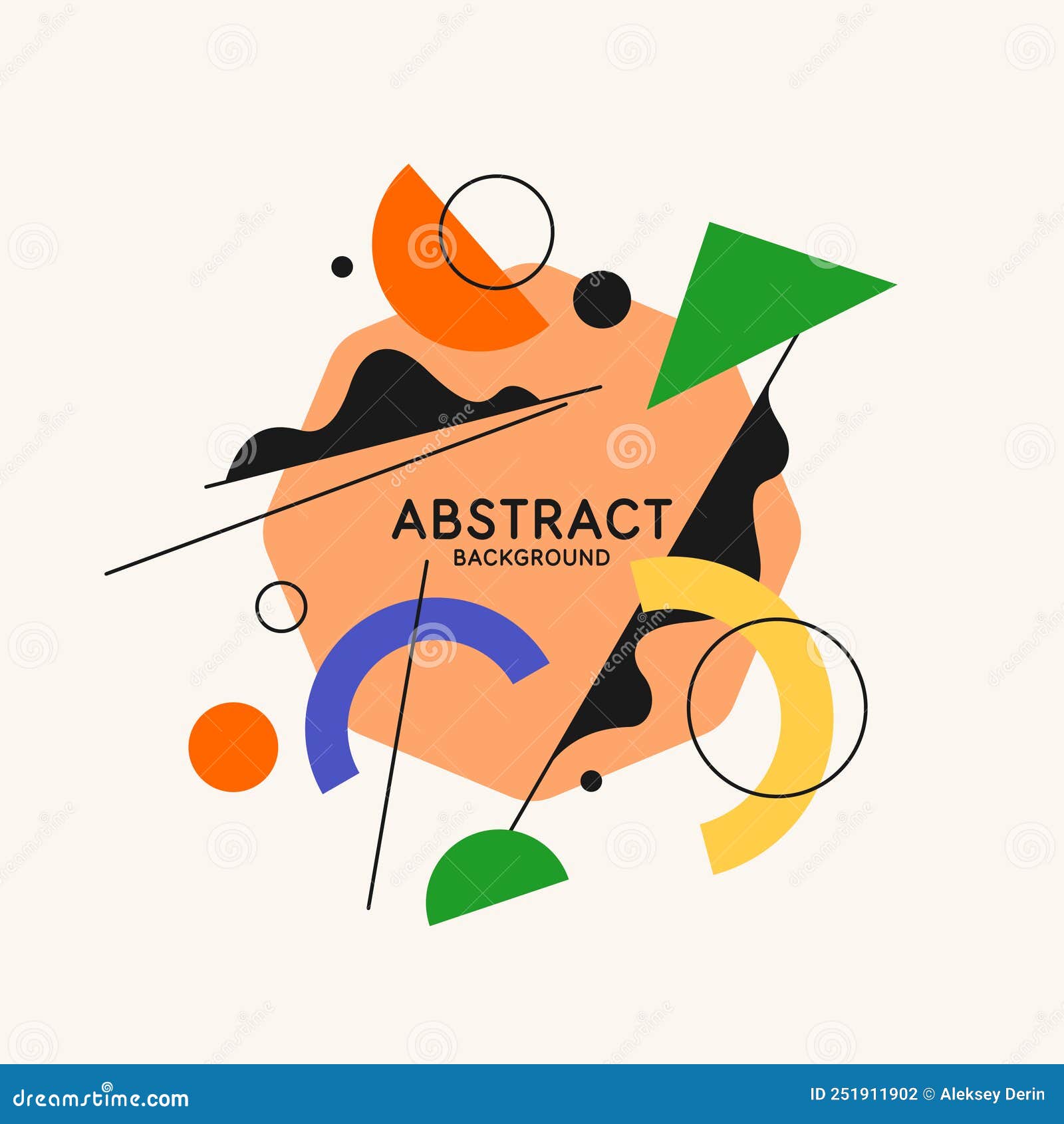 Modern Geometric Composition of Various Shapes. Illustration for Design ...